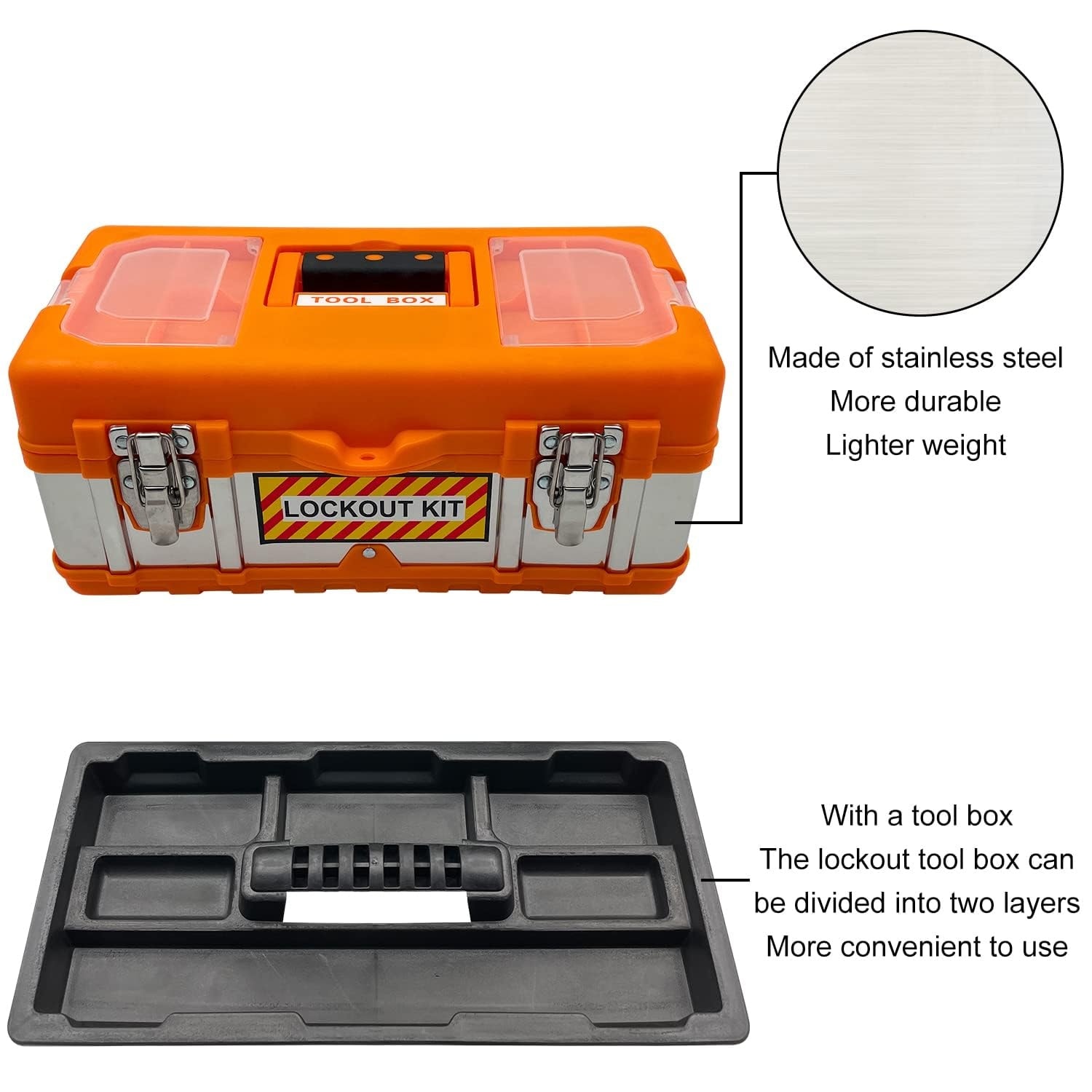 AOIZGMY Lockout Tagout Kit 1 Kit 304 steel lock box 9 clamp-on breaker ...