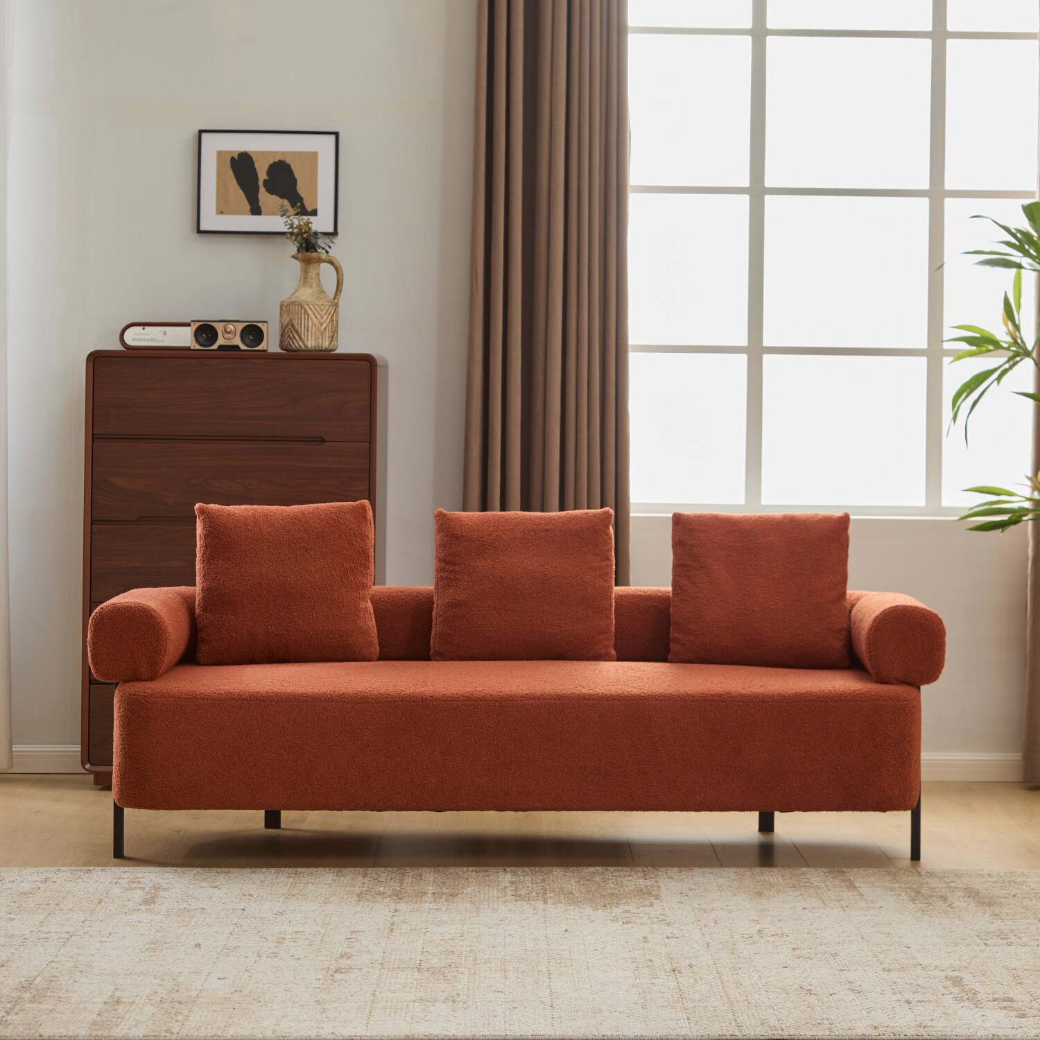 Streamdale Furniture Streamdale 78'' Modern Beige Sofa Couch with 3 ...