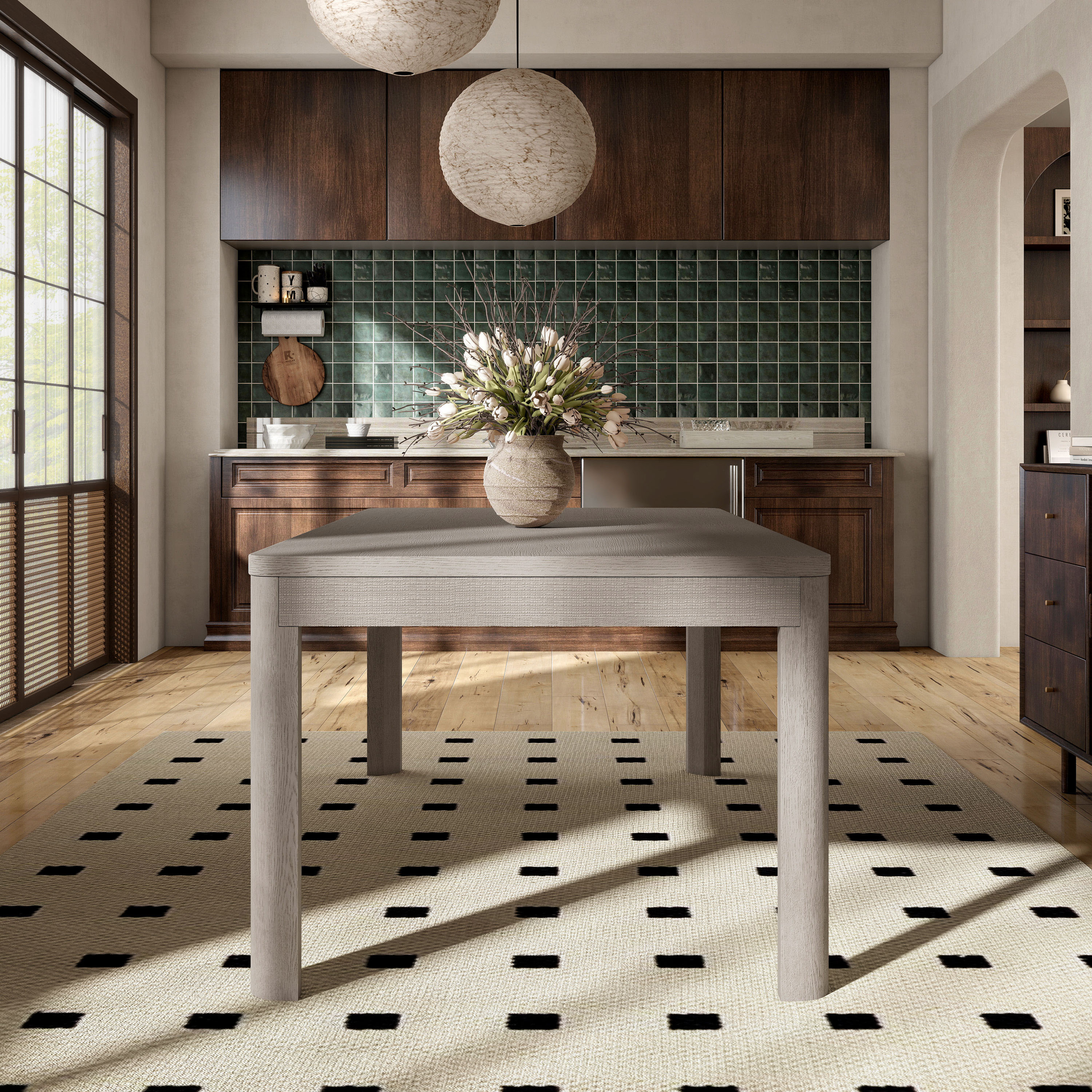 Furniture of America Renan Natural Oak Contemporary/Modern Wood Dining ...