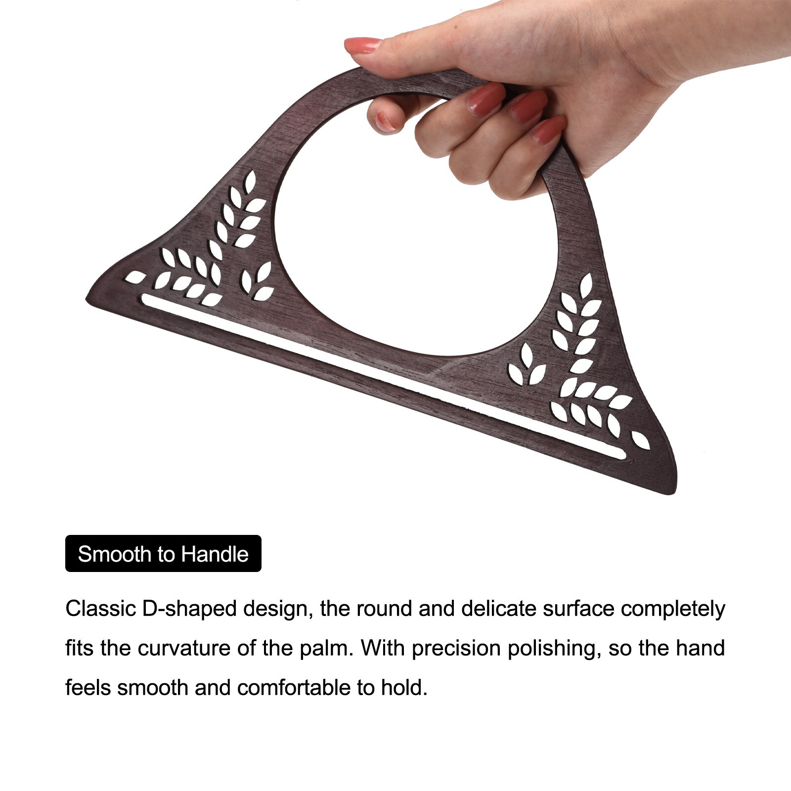 Unique Bargains Wooden Purse Handles 10inch 2pcs D Shape Pattern ...
