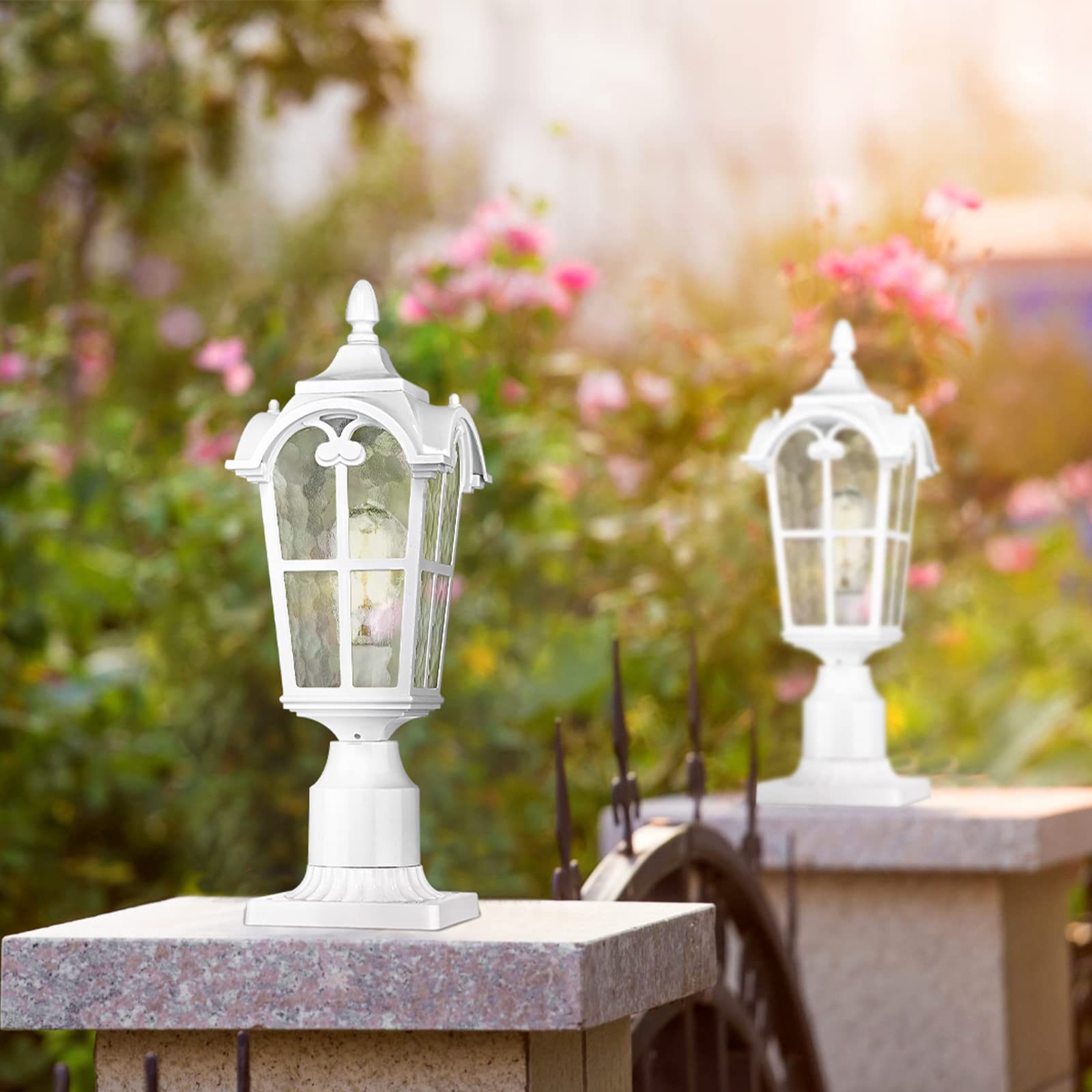 LTMATE JAZAVA White Hardwired Halogen Post light in the Complete Post ...