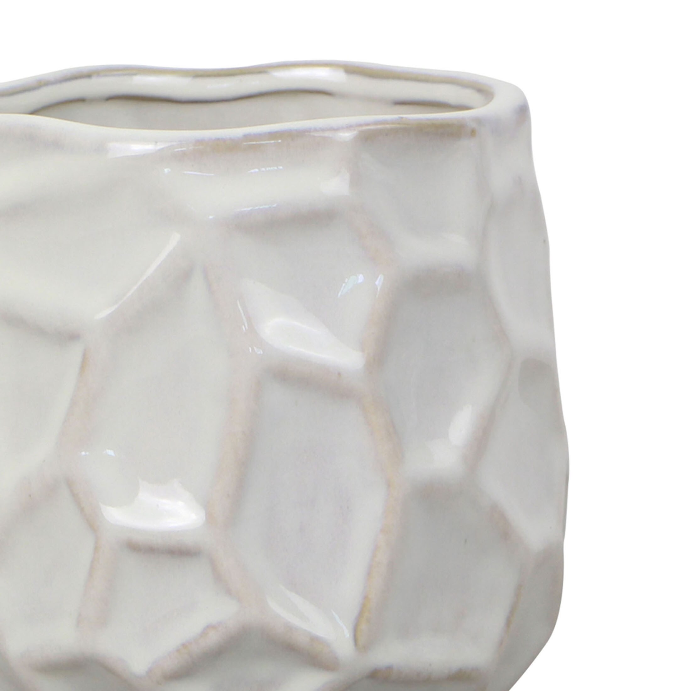 allen + roth 5.314-in W x 5.1181-in H White Ceramic Indoor Planter in ...