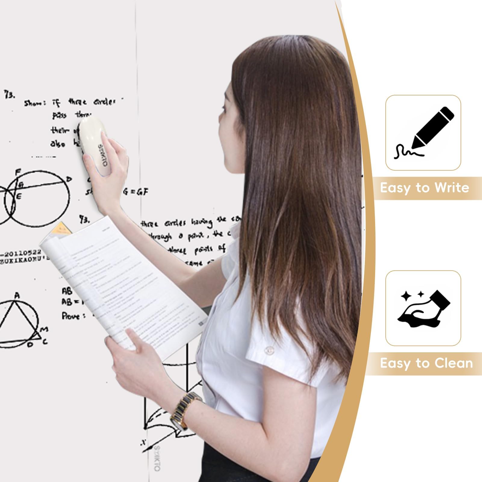 Afoxsos 1 Piece 48 x 36 Inch Ultra White Glass Dry Erase Board Magnetic ...