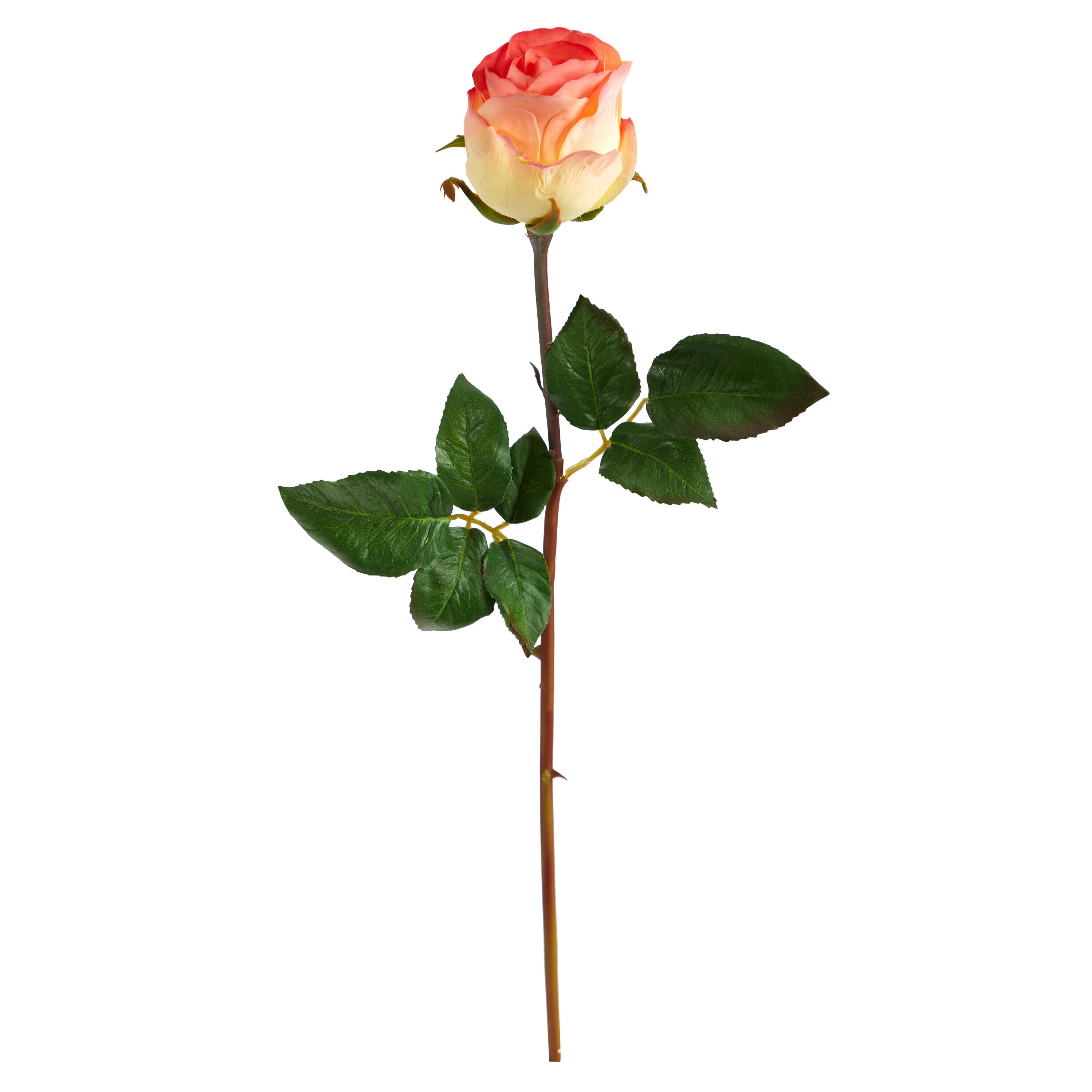 Nearly Natural 21-in Rose Bud Artificial Flower (Set of 6) in the ...