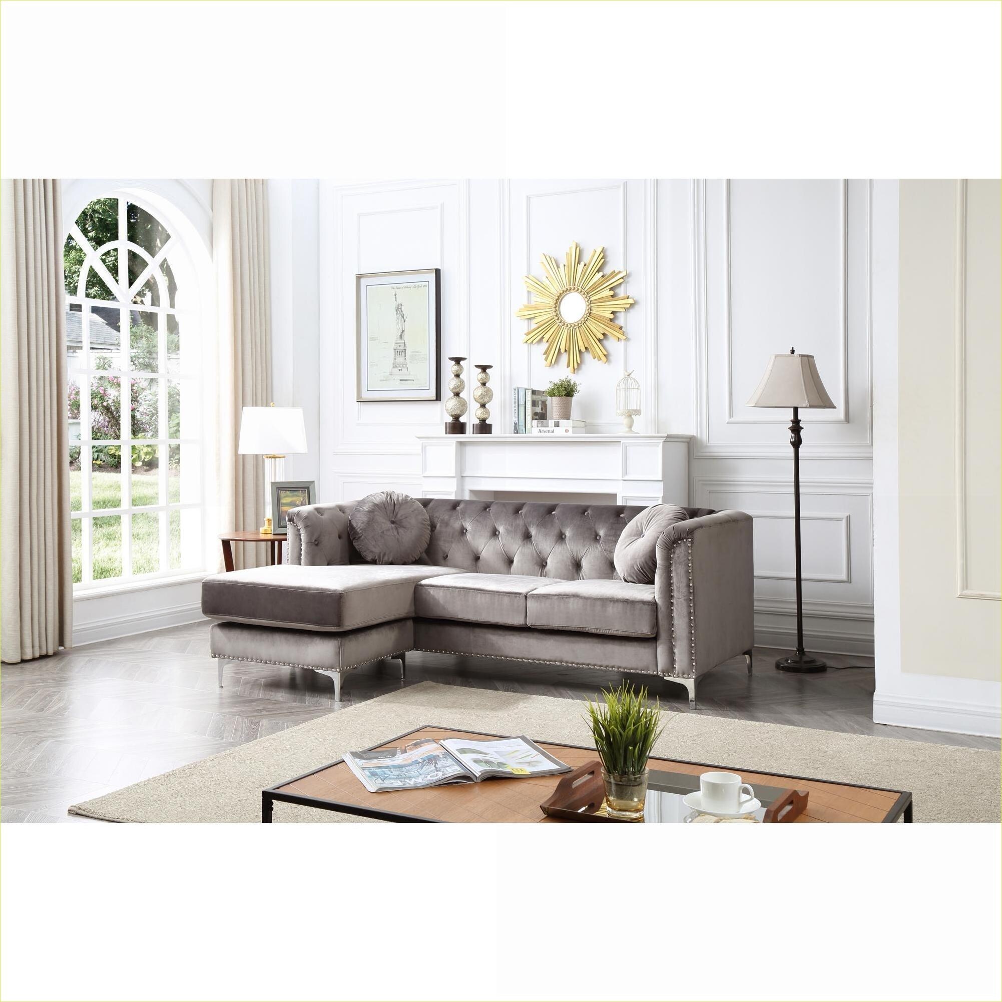 Watnature Velvet Upholstered Luxury 4-Seat L-Shaped Sectional Chaise ...