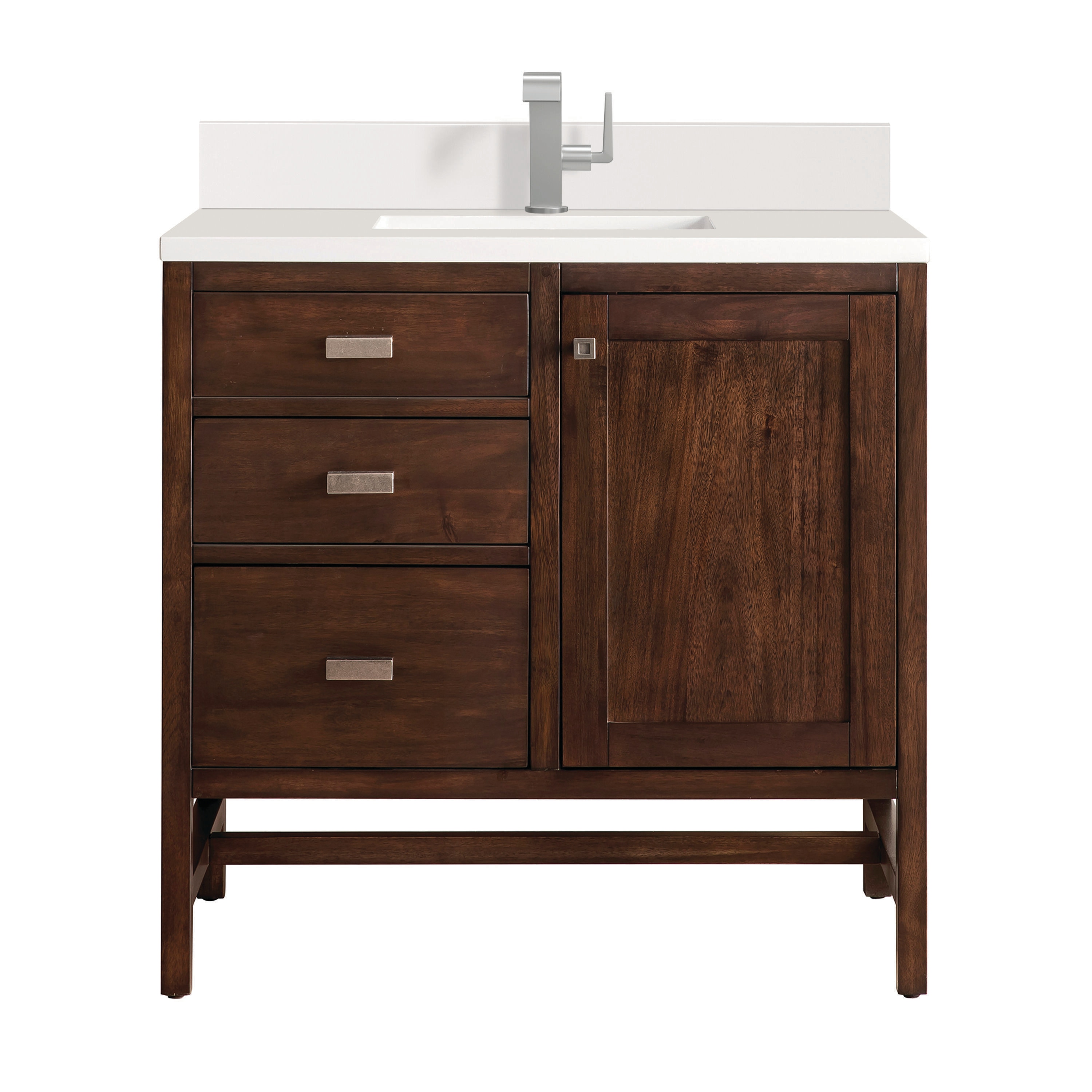 James Martin Vanities Addison 36-in Mid-century Acacia Undermount ...