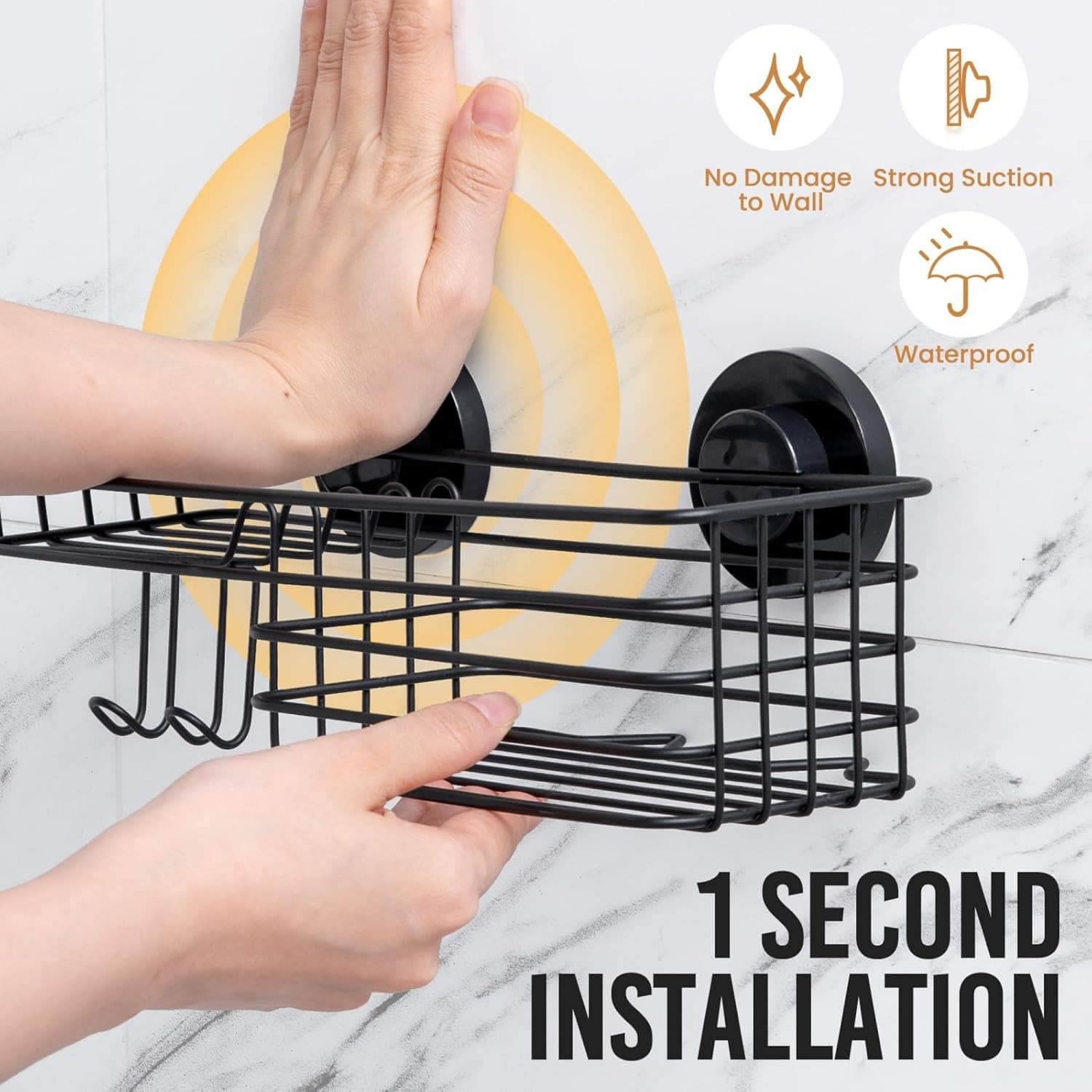OGETFUUR 2-Pack Shower Caddy with Hooks and Soap Holder for Bathroom ...
