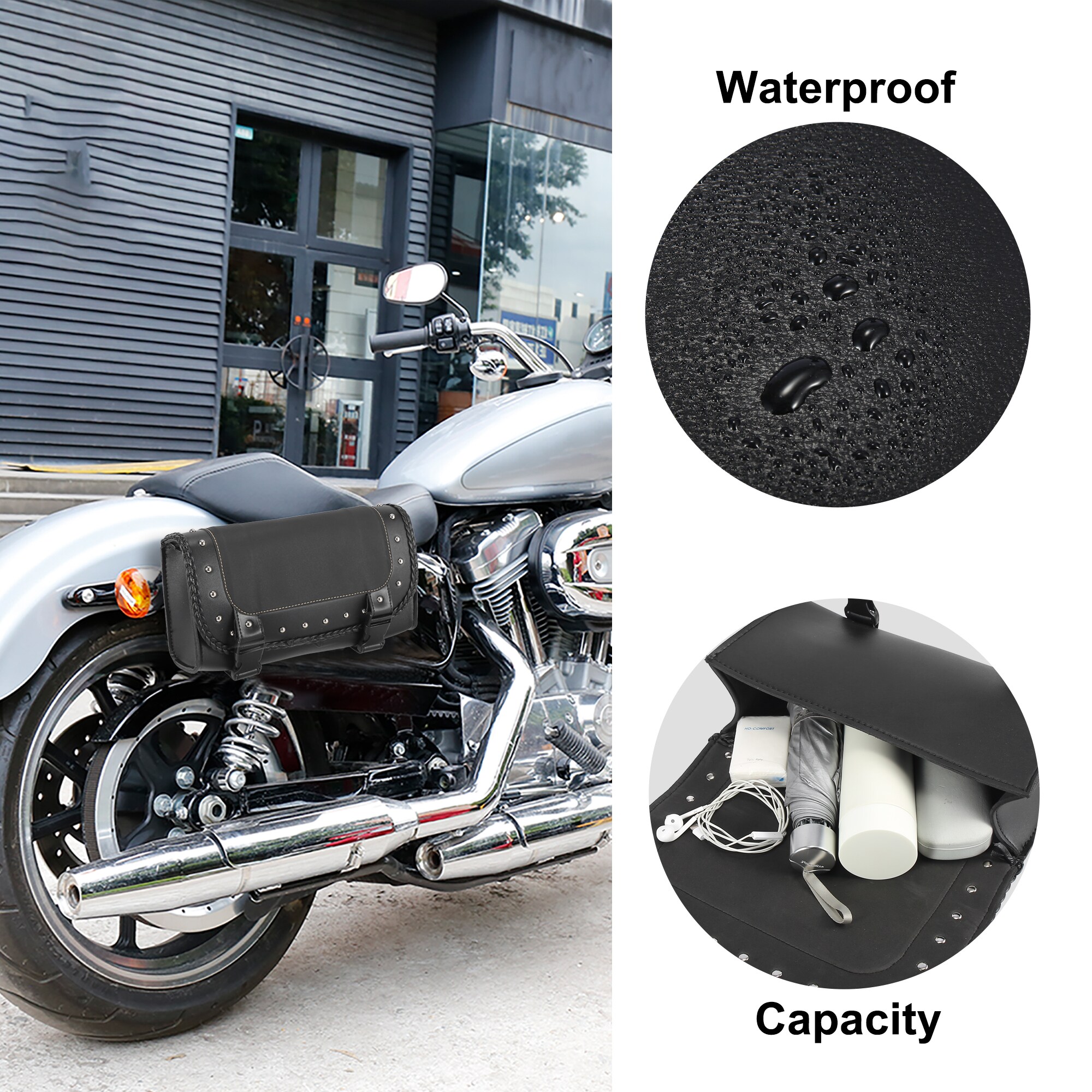 Unique Bargains Motorcycle Tool Bag Handlebar Pouch Bags Cycling ...