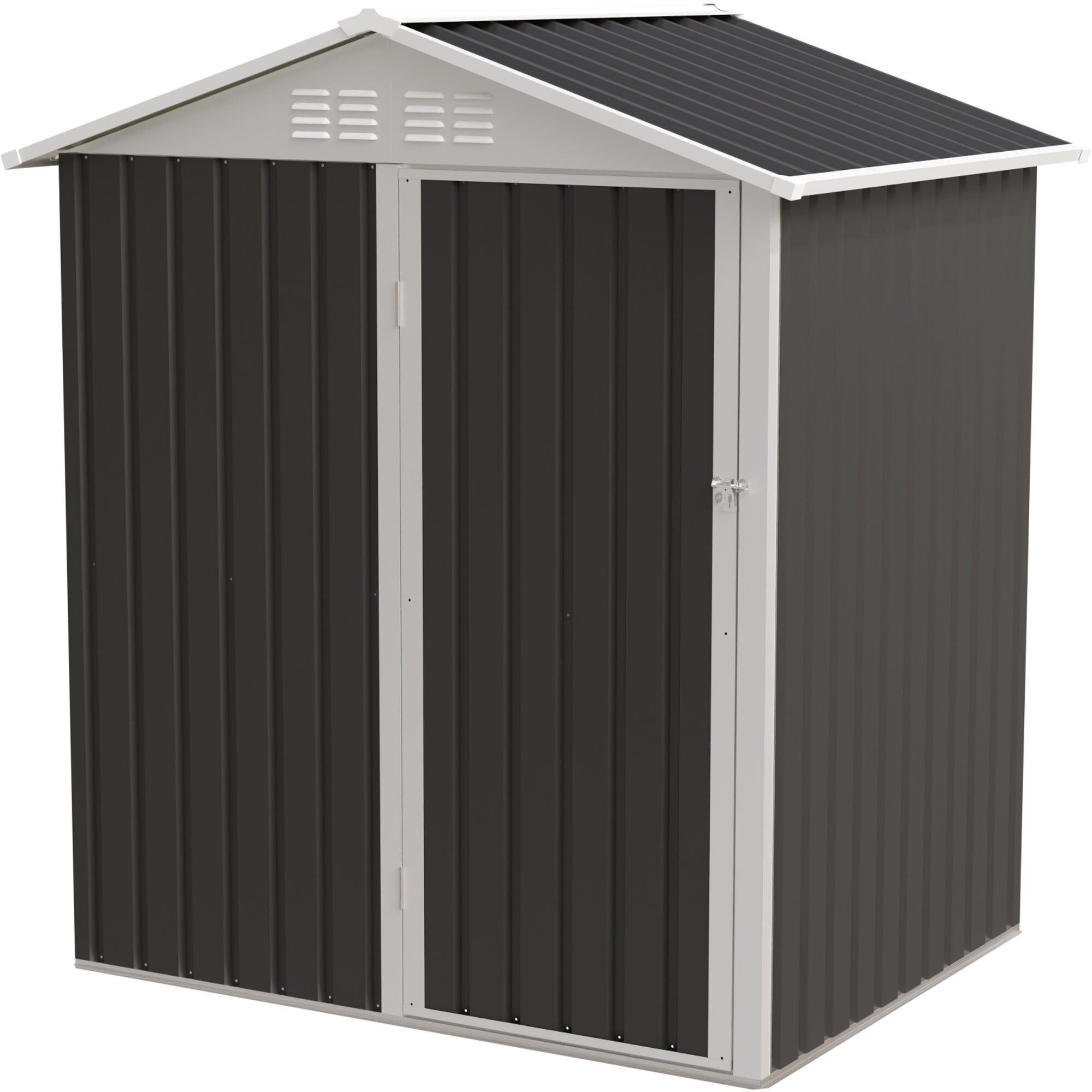 Afoxsos 5.4x4.27 ft metal storage shed with hinge door precision fit ...