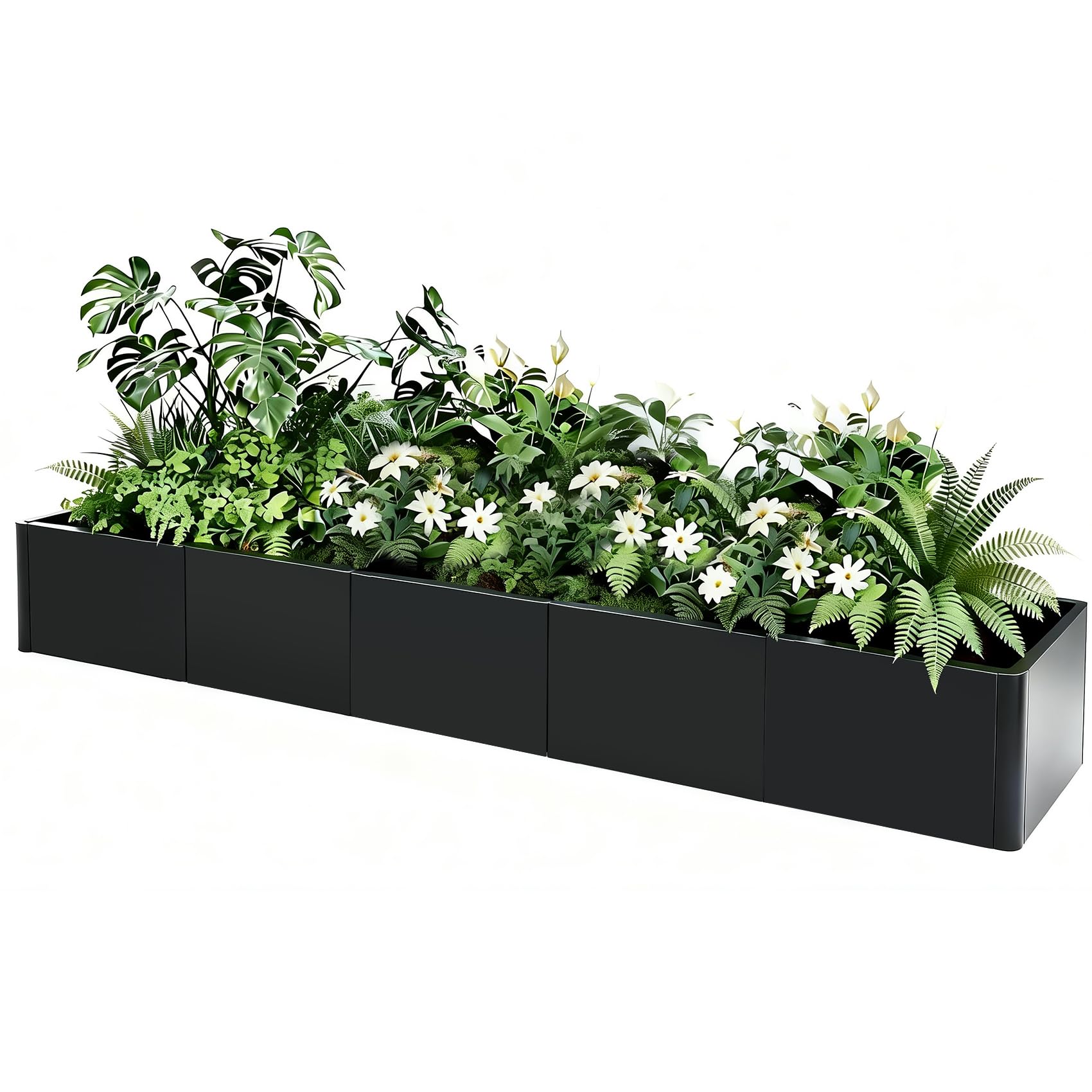GarveeLife 70x20 Inch Extra Long Rectangular Metal Planter with Rounded ...