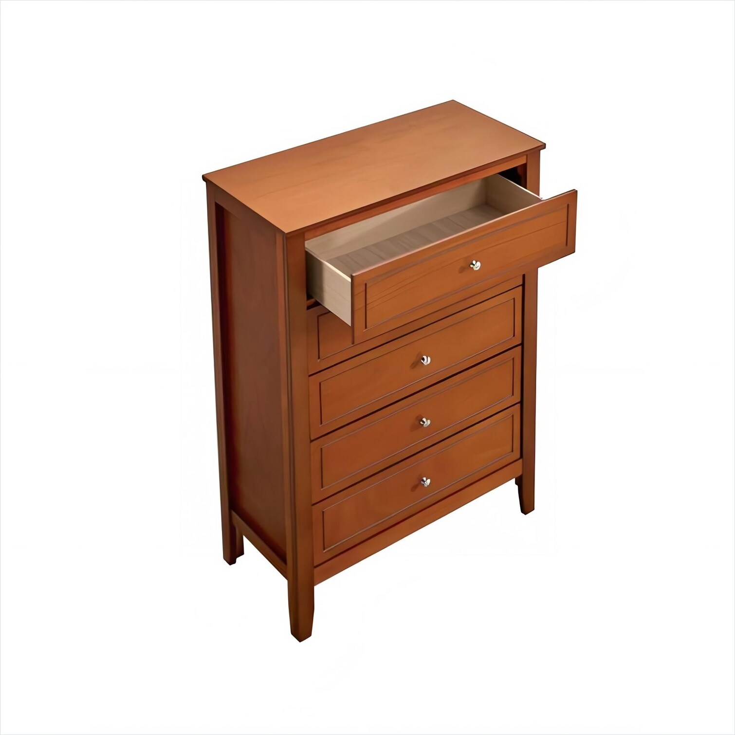 Watnature Modern 5-Drawer Chest with Metal Guides Wood Oak Finish ...