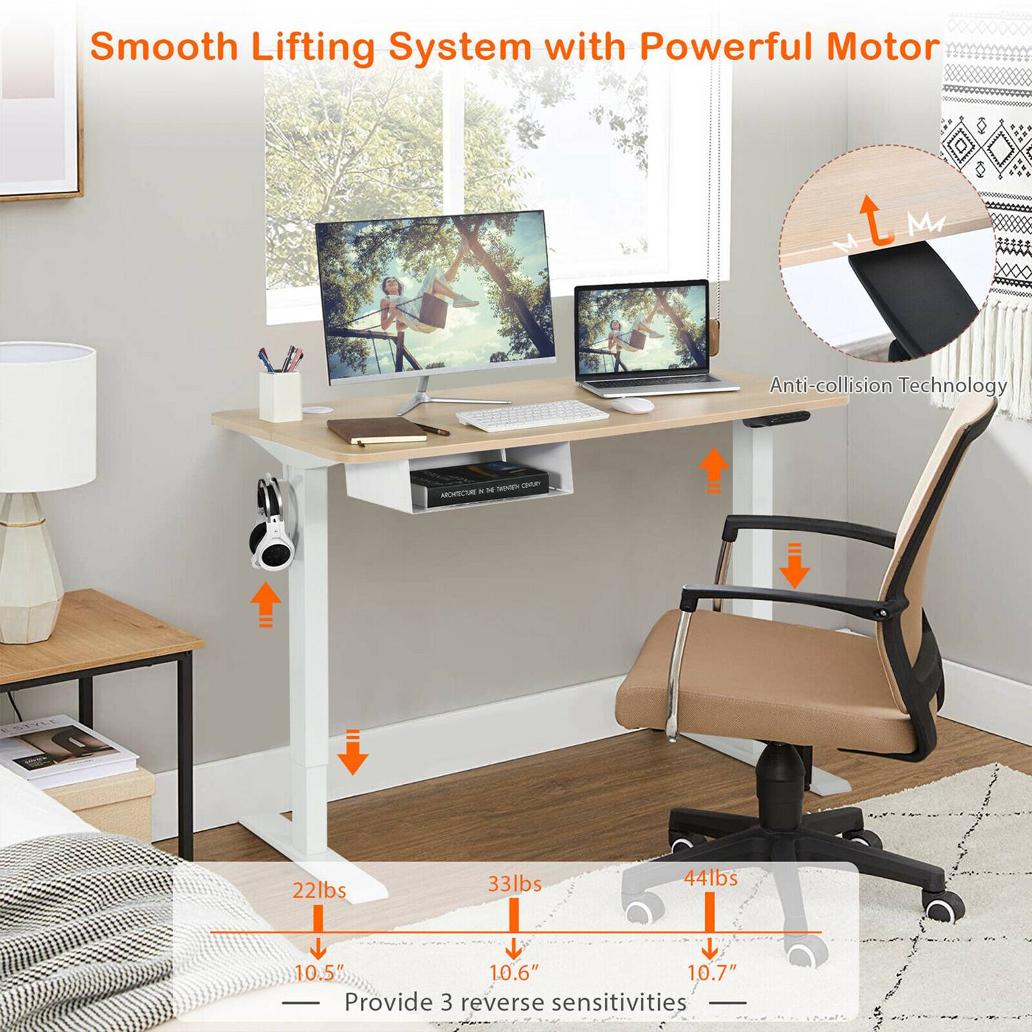 Costway 48 inches Electric Standing Desk Height Adjustable with Control ...