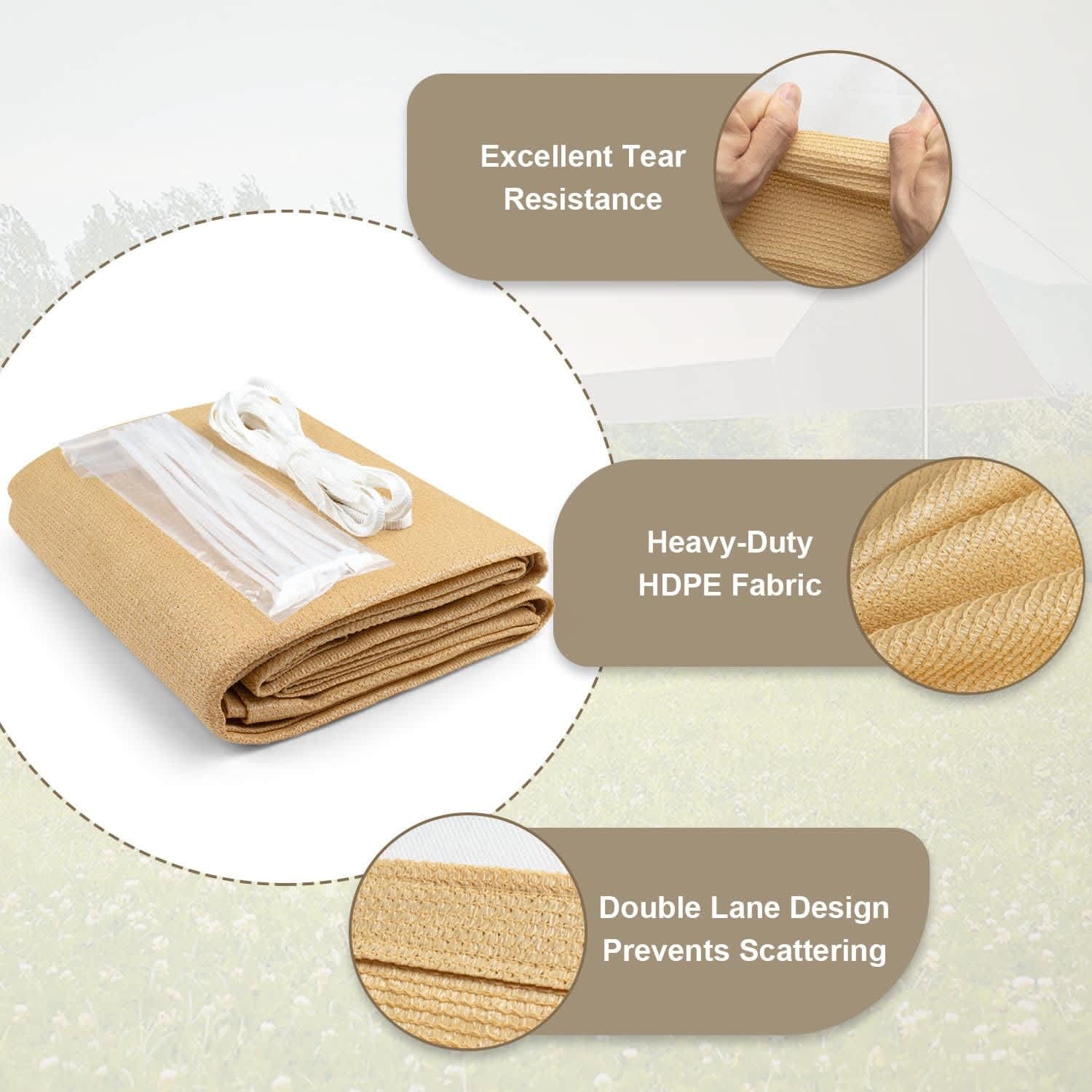 Etokfoks 1 Piece 6 x 8 ft Sun Shade Cloth with Reinforced Edges and ...