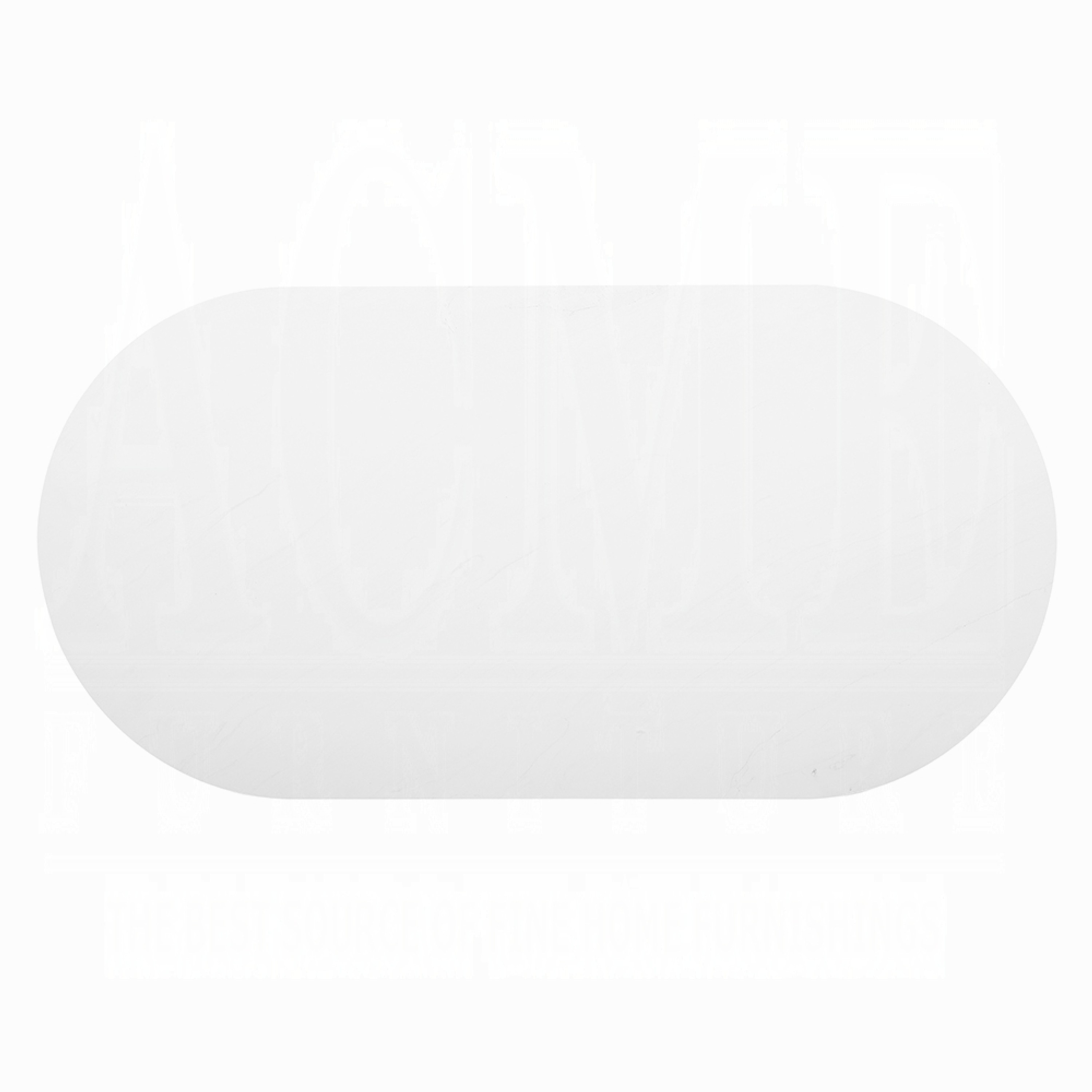 Benzara Jeh Coffee Table 55 Inch White Oval Top Dual Pedestal Base Oak ...