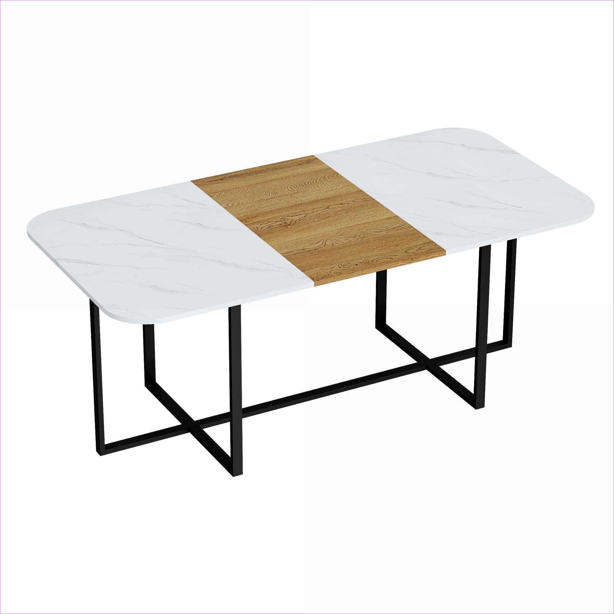 Watnature 8-Seater Modern Contemporary Dining Table Fautimes Marble Top ...