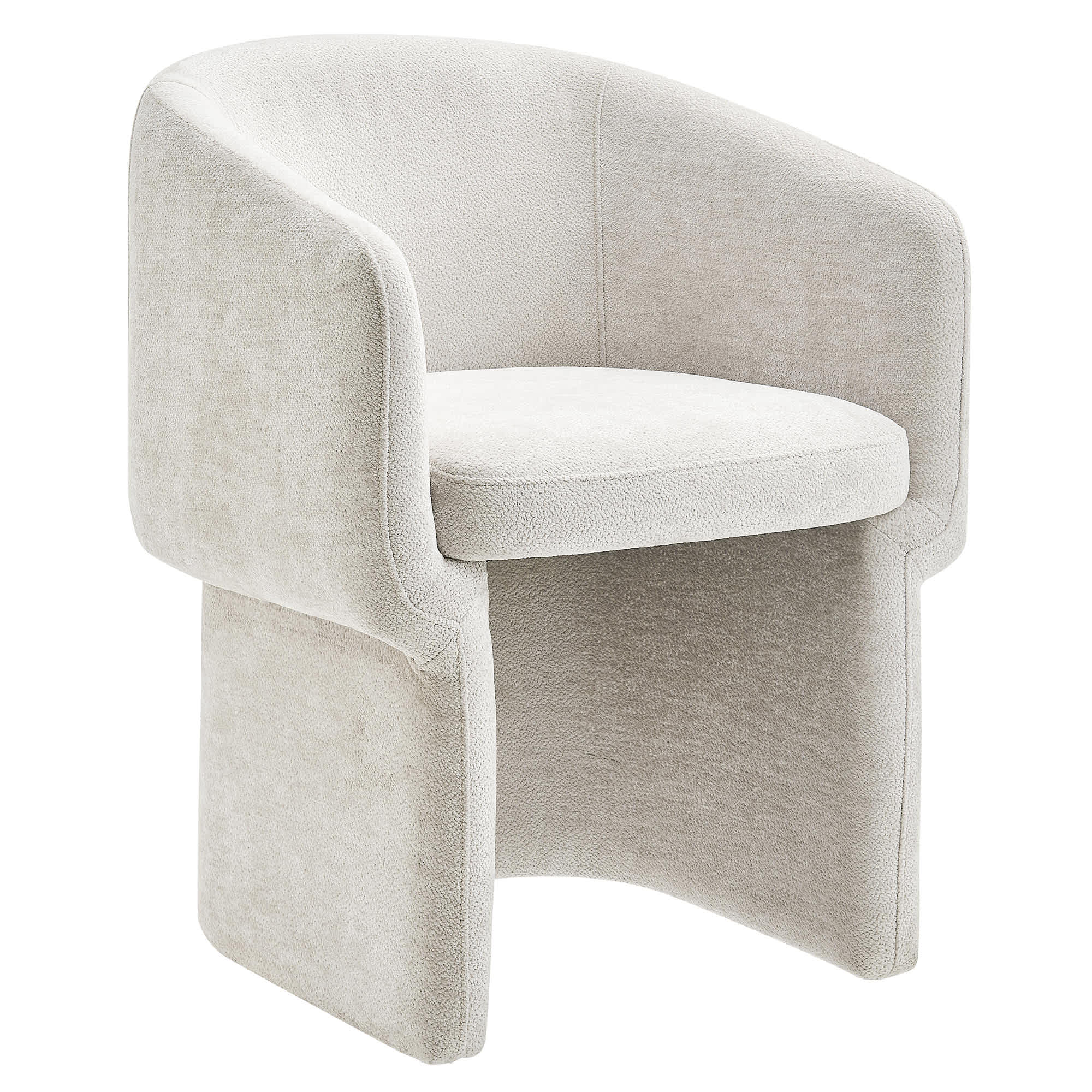 Modway Verity Barrel Back Chenille Dining Armchair in Ivory in the ...
