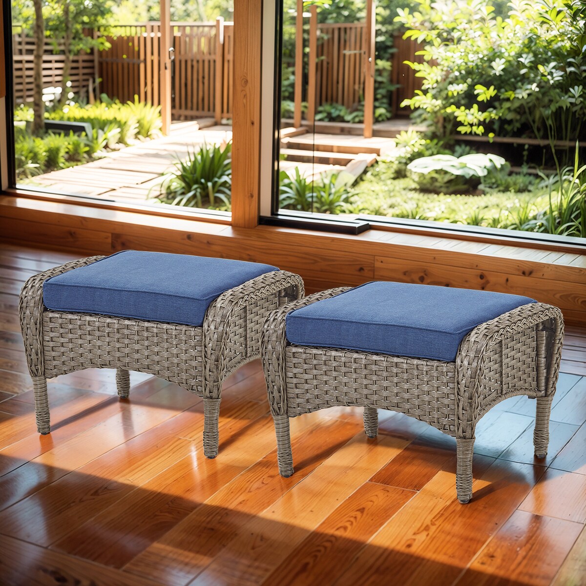 Rilyson New Juno 2 Gray Steel Ottoman FSKWGY40-1 at Lowes.com