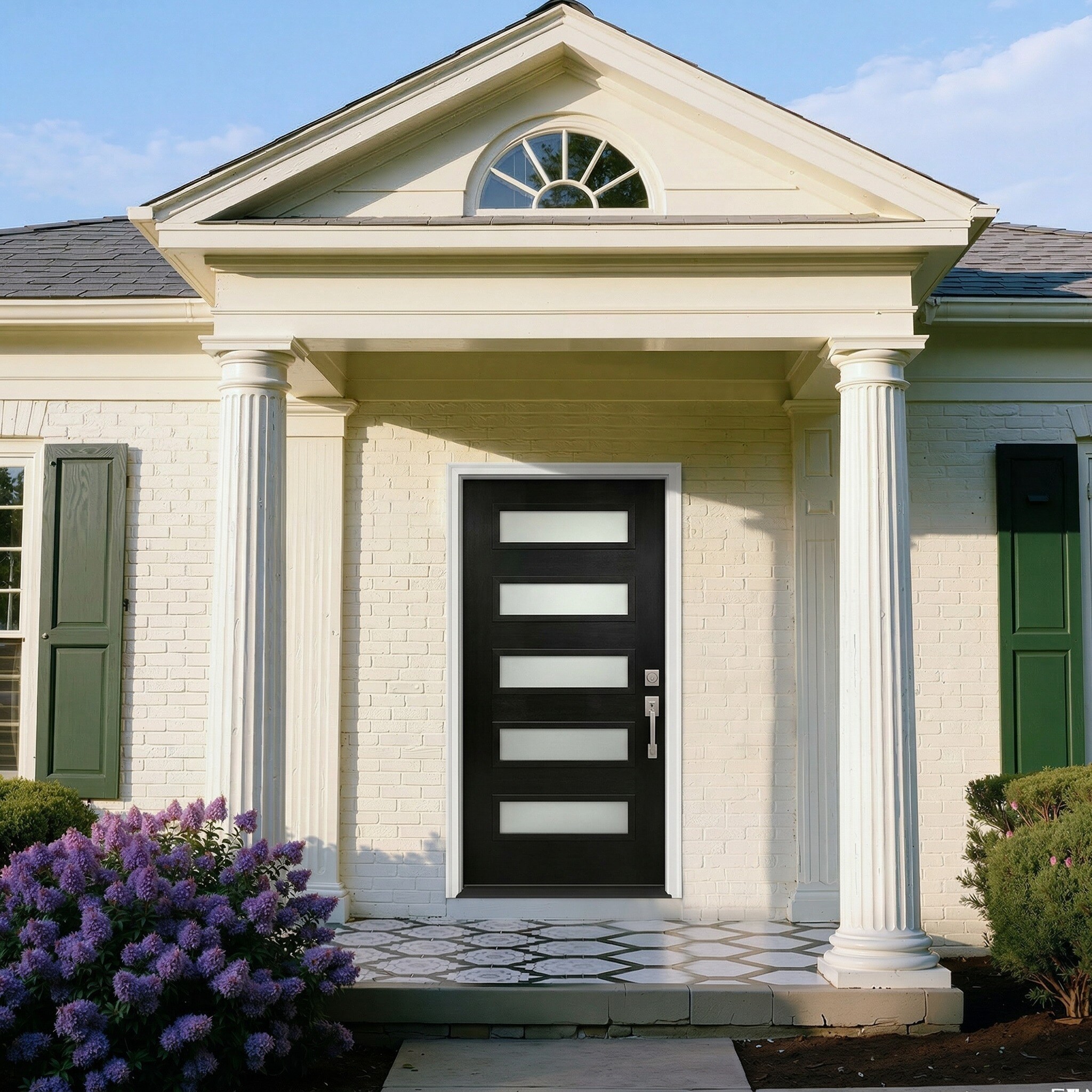 Wooakway 36 x 80 Fiberglass Entry Door with Brickmould Frosted Glass ...