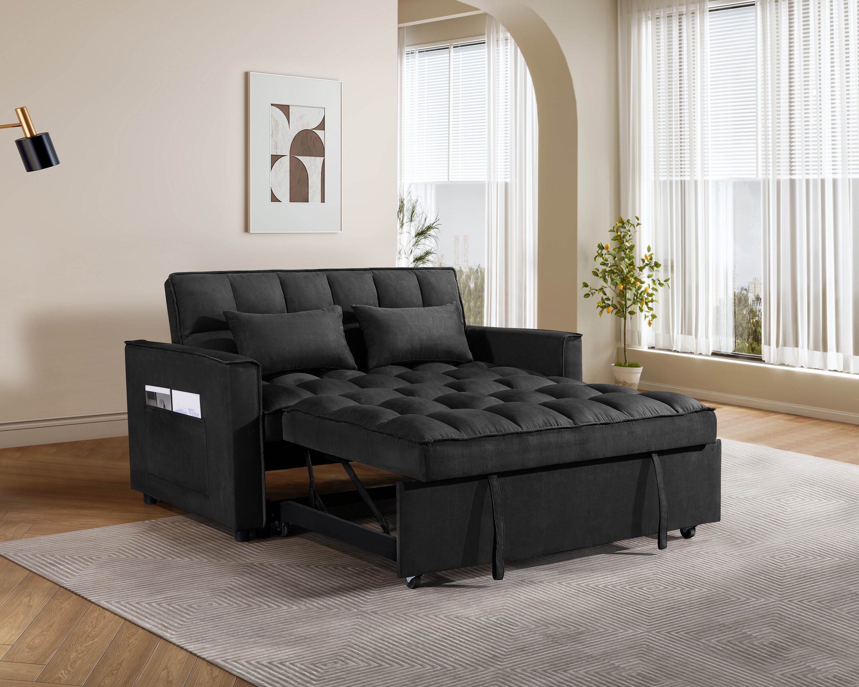 LOVMOR Pull Out Couch Bed-3 in 1 Convertible Sofa Bed Upgraded wear ...