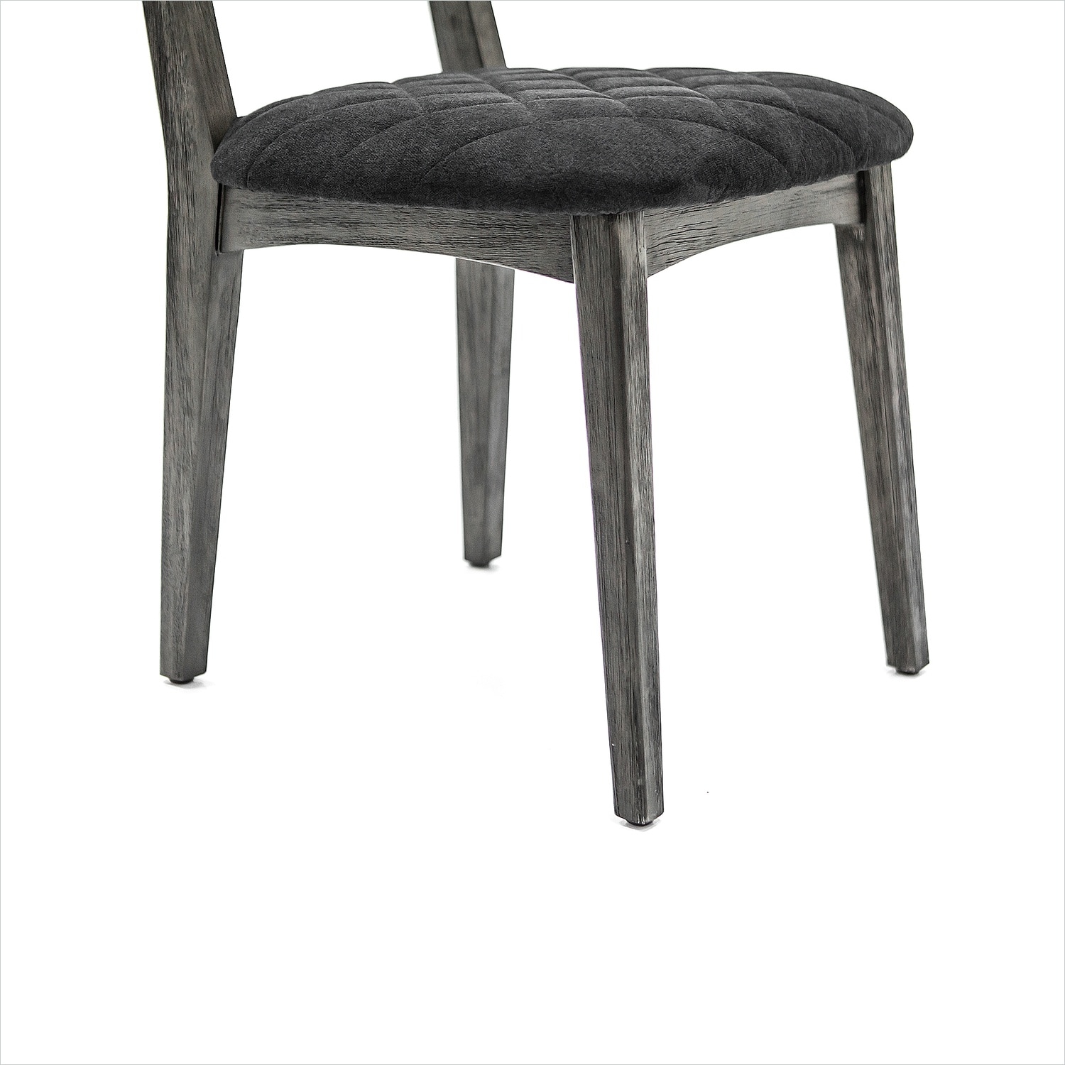 Watnature Set of 2 Open Back Dining Chairs Low Back Deep Black Fabric ...