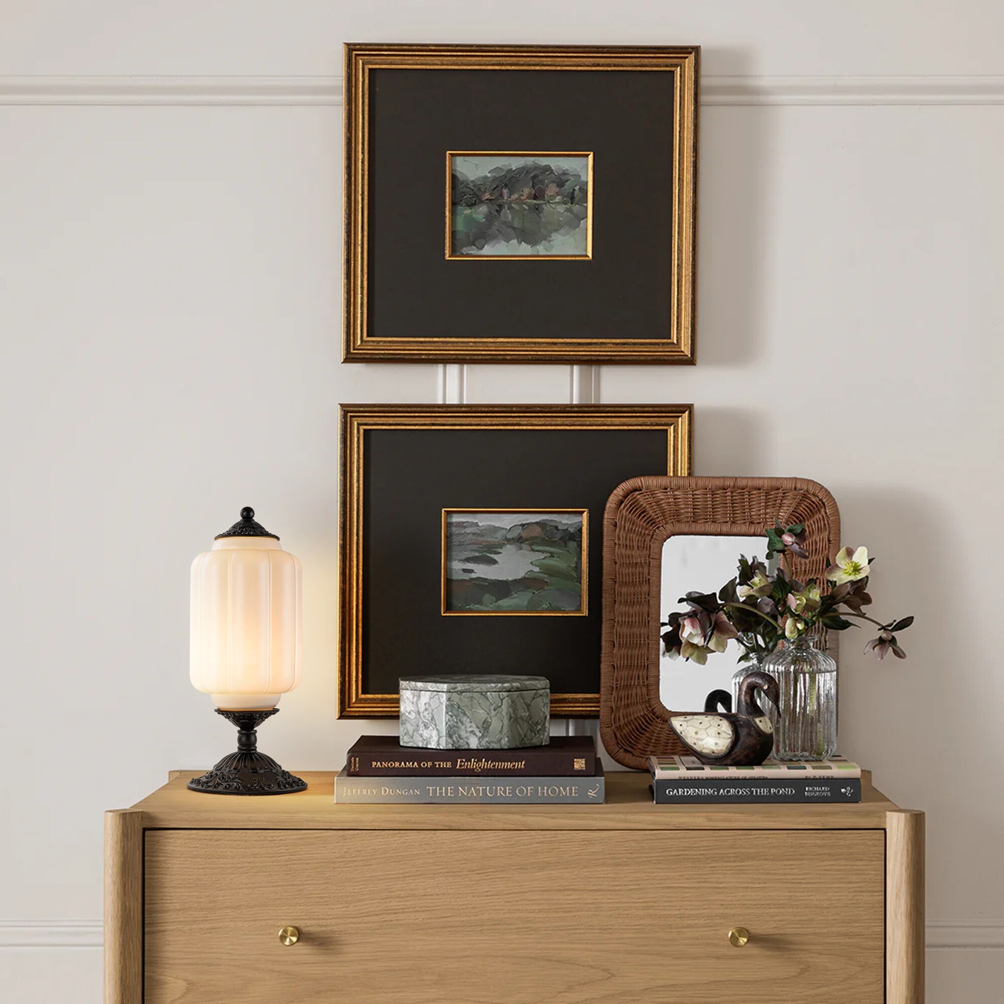 Y'INSP Eloise 13.8-in Matte Black On/Off switch Integrated Table Lamp ...