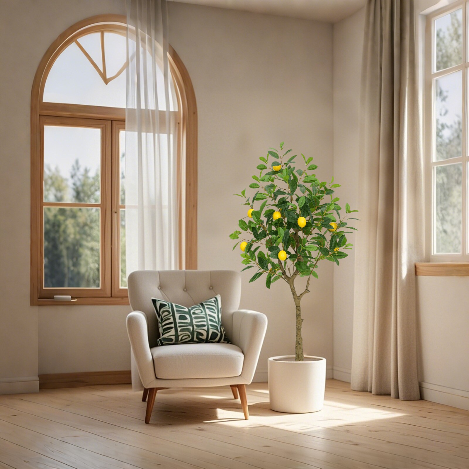 Edwards Artificial Lemon Tree Fake Pre Potted Indoor Lemon Tree for ...