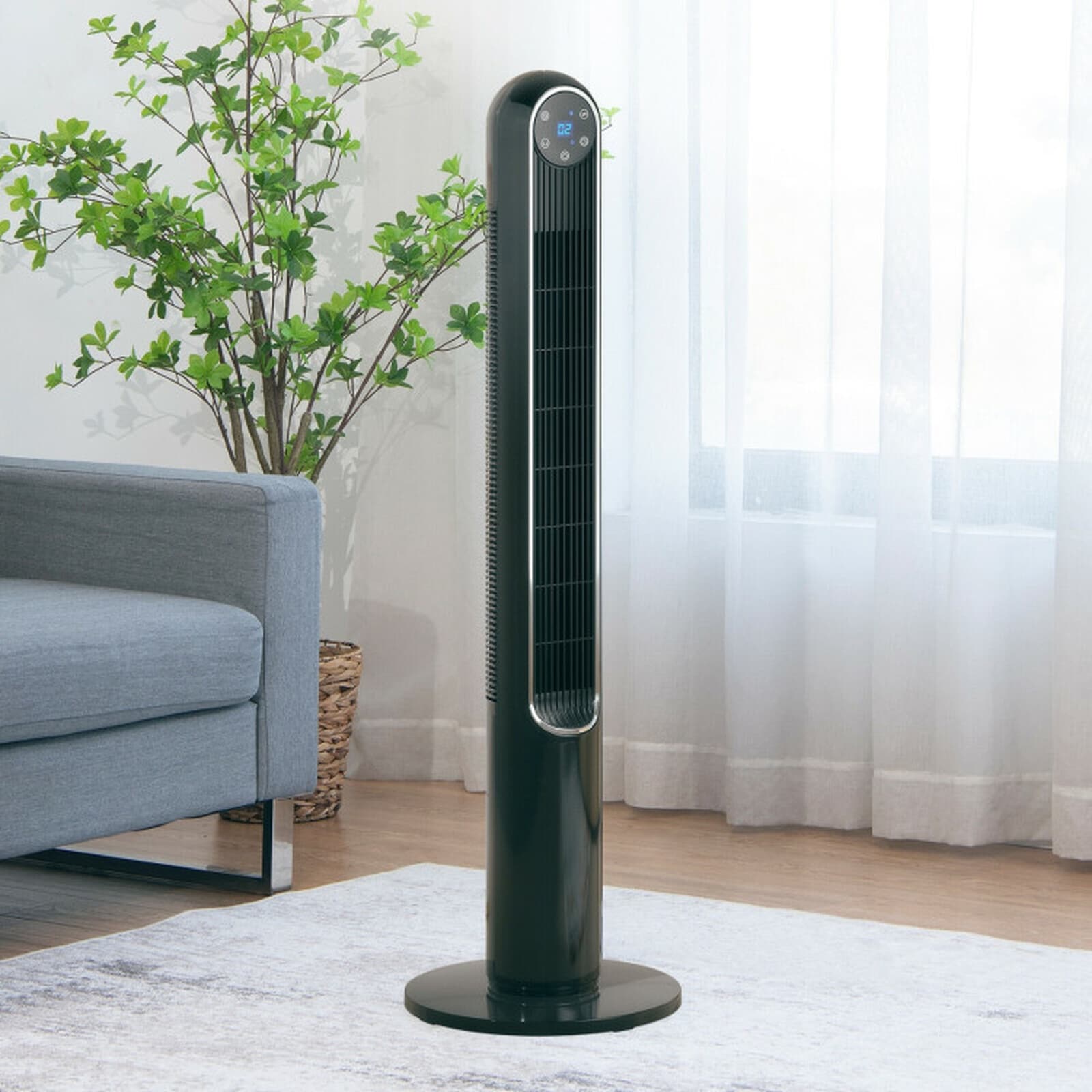 SUGIFT 42-in 80-Degree Oscillating Tower Fan with Smart Display Panel ...