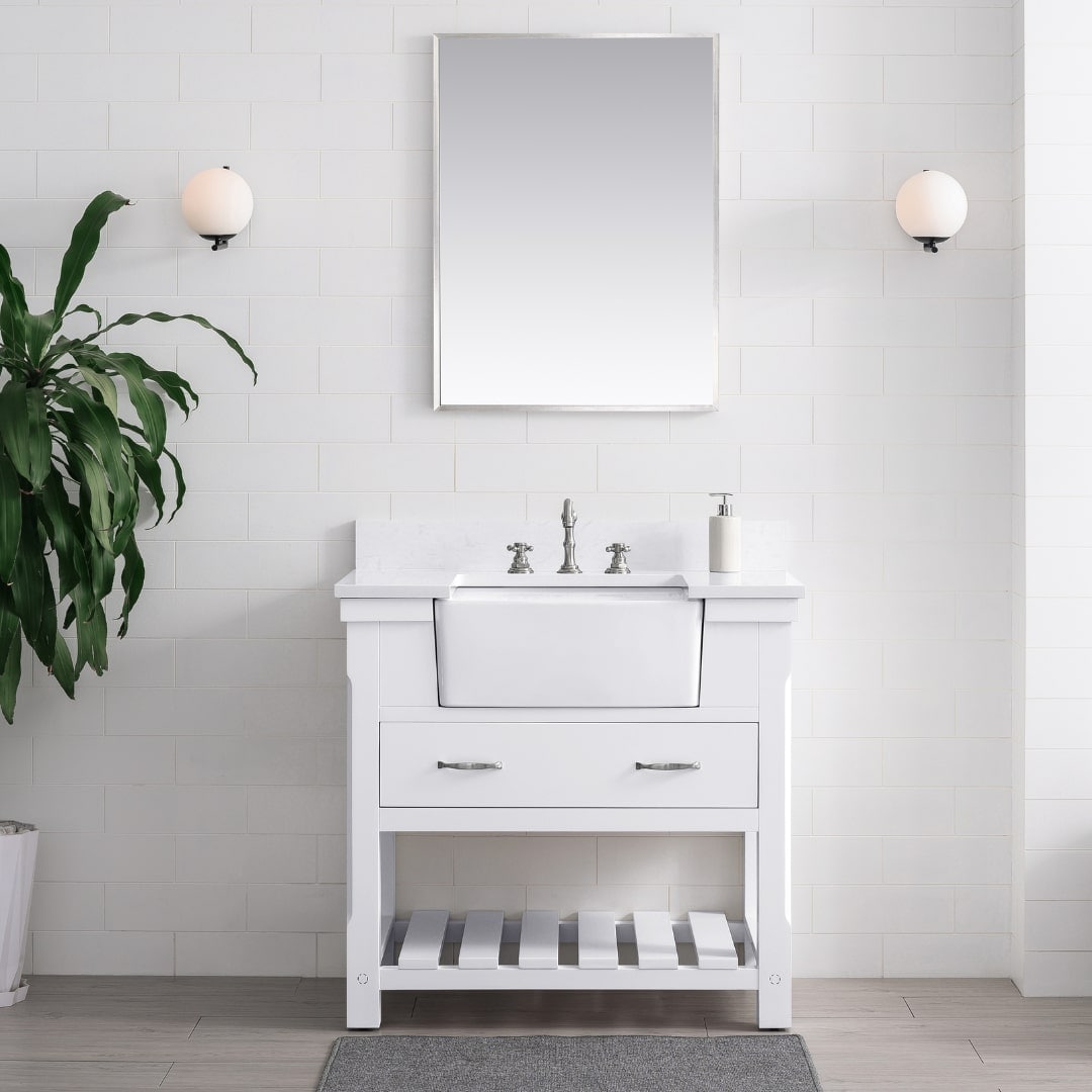 Sudio Design WESLEY 36-in White Undermount Single Sink Bathroom Vanity ...