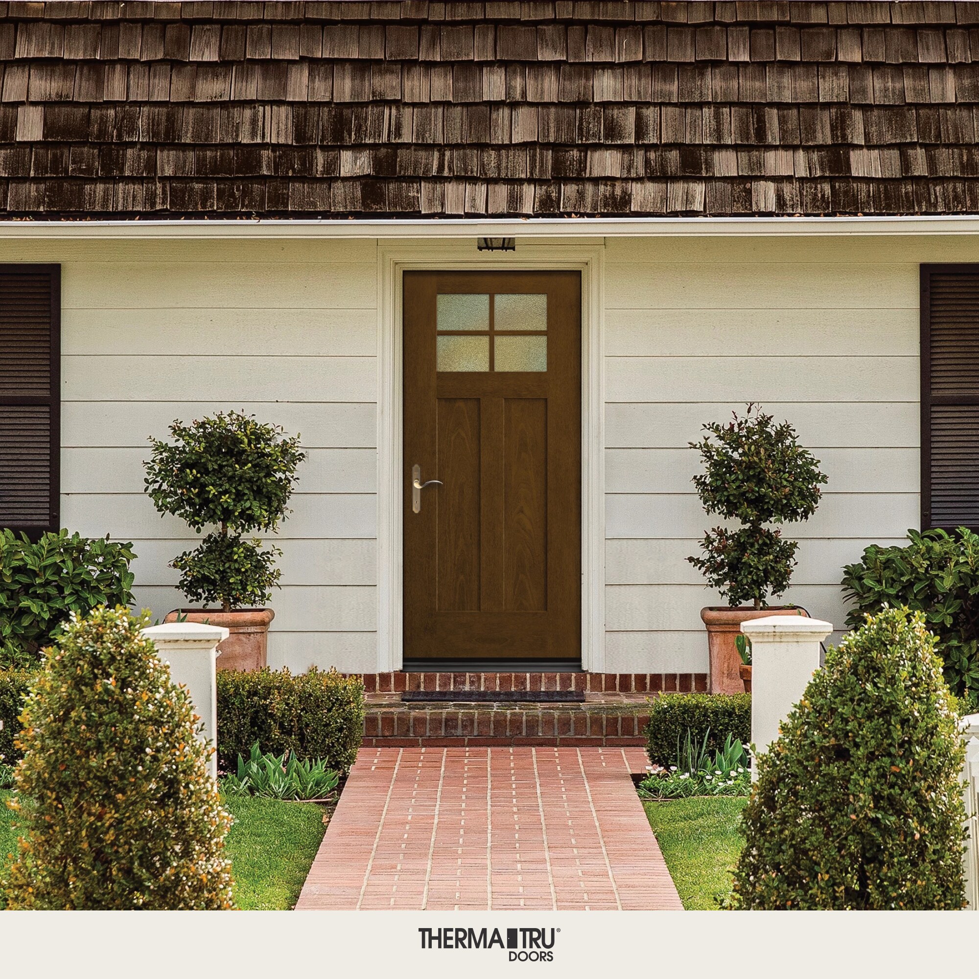 Therma-Tru 36-in x 80-in x 6-9/16-in Fiberglass Right-hand inswing ...