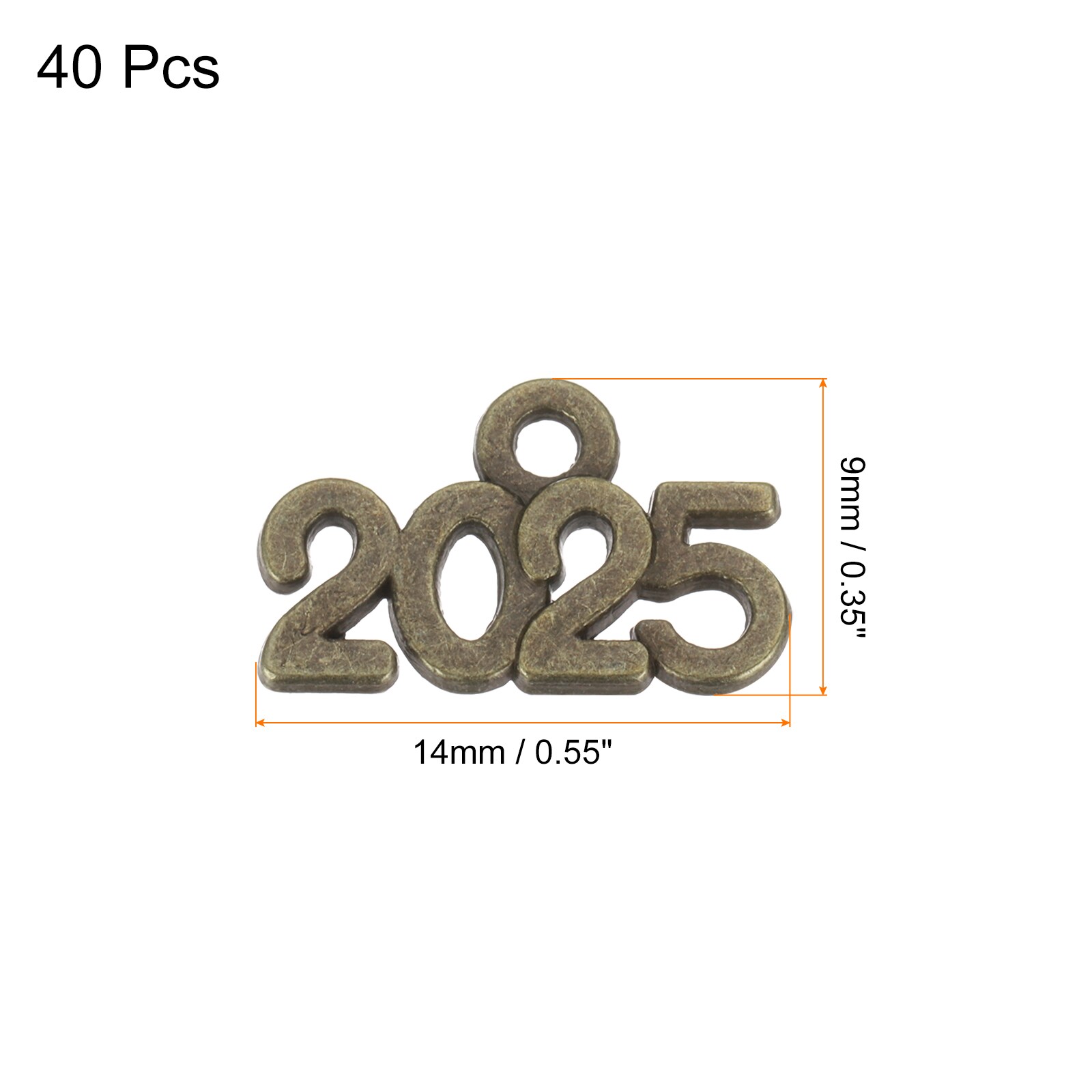 Unique Bargains 40pcs 2025 Graduation Year Charm 3D Metal Tassel Year ...