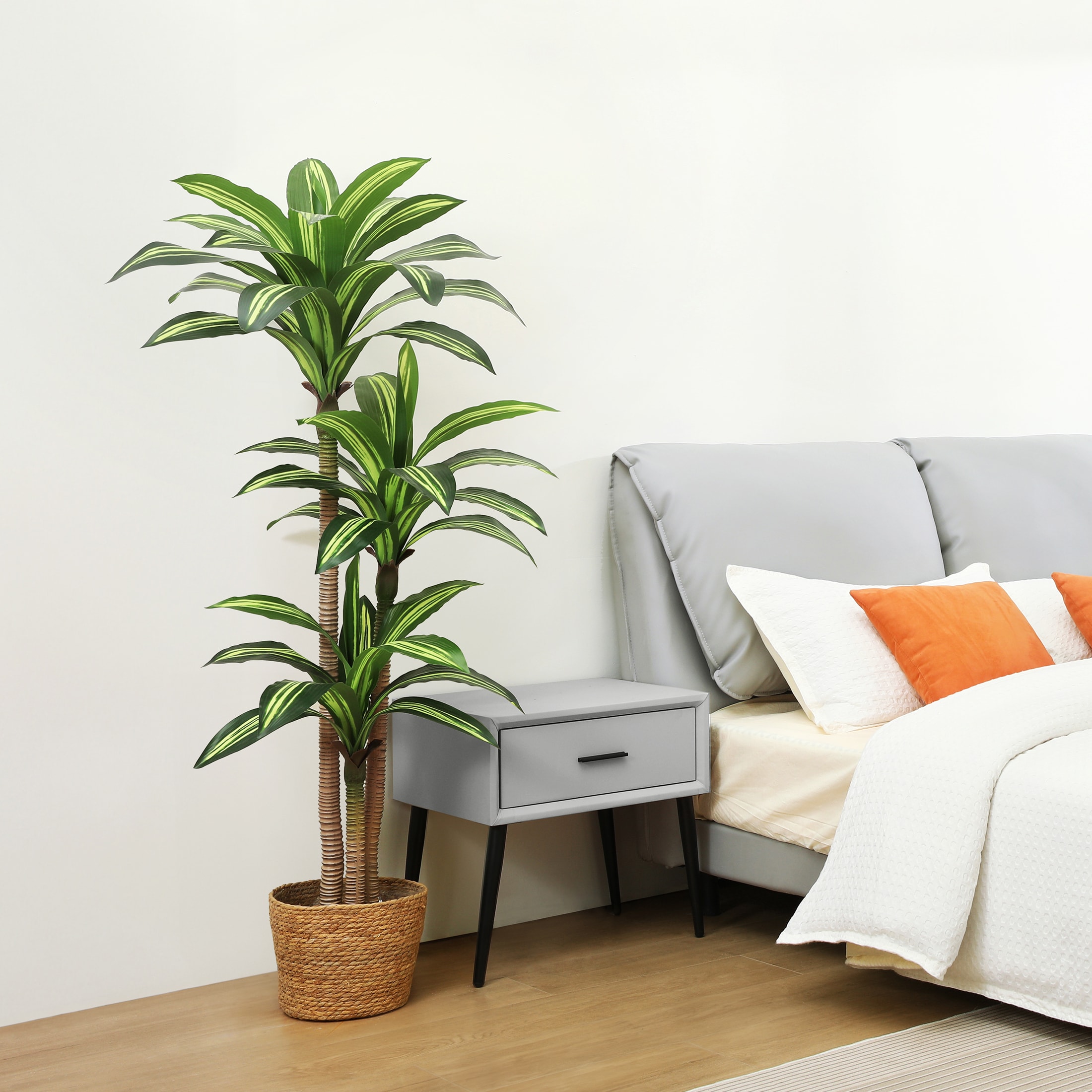 DR.Planzen 60-in Green 3 Trunks Indoor Floor Dracaena Plant Artificial ...