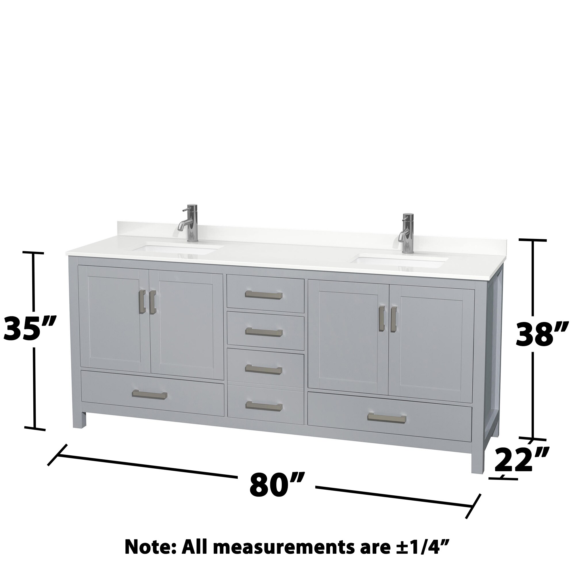 Wyndham Collection Sheffield 80-in Gray with Brushed Chrome Trim ...