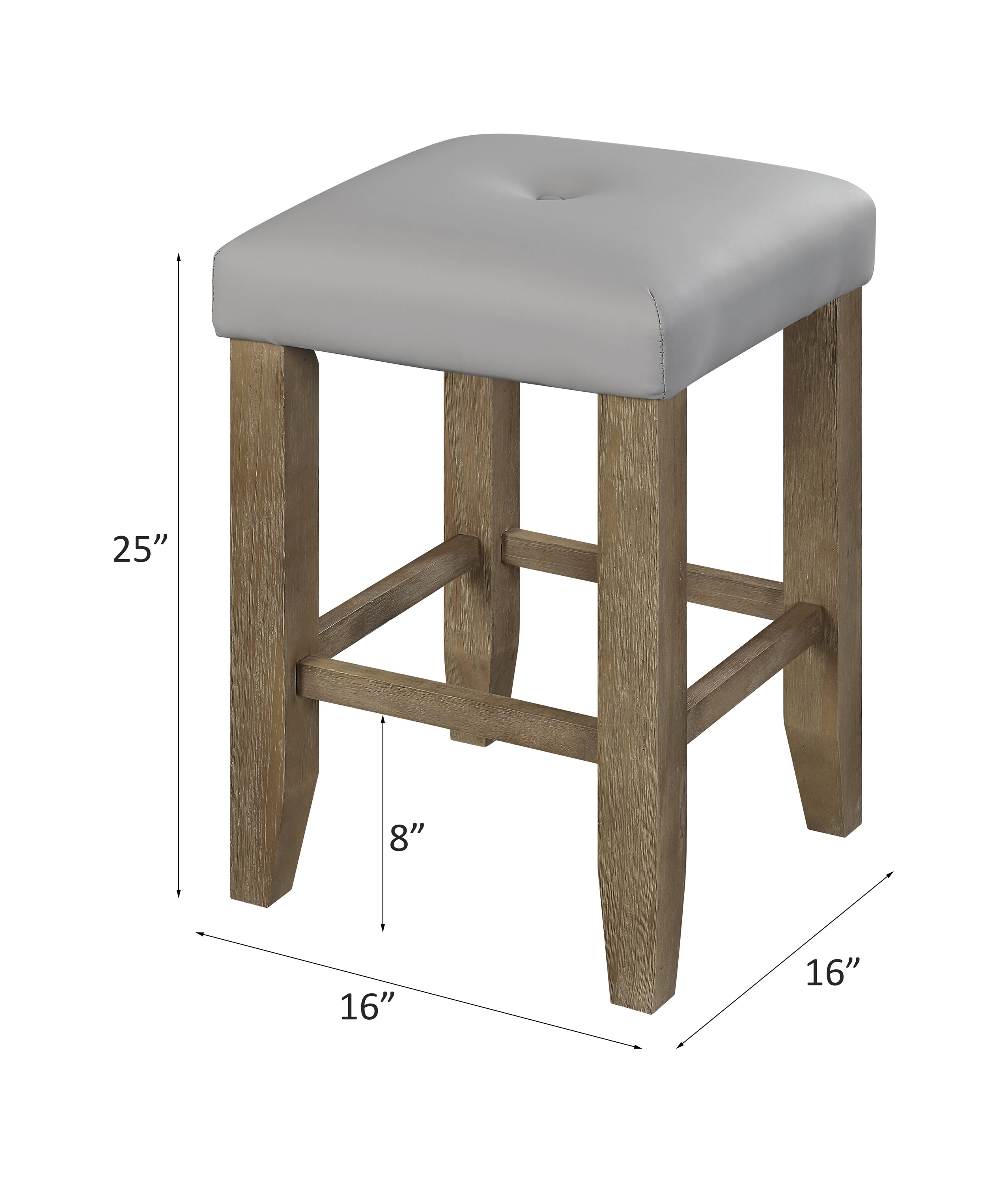 Blisstyle Transitional Counter Height Stools Set of 2pc Oak Finish and ...