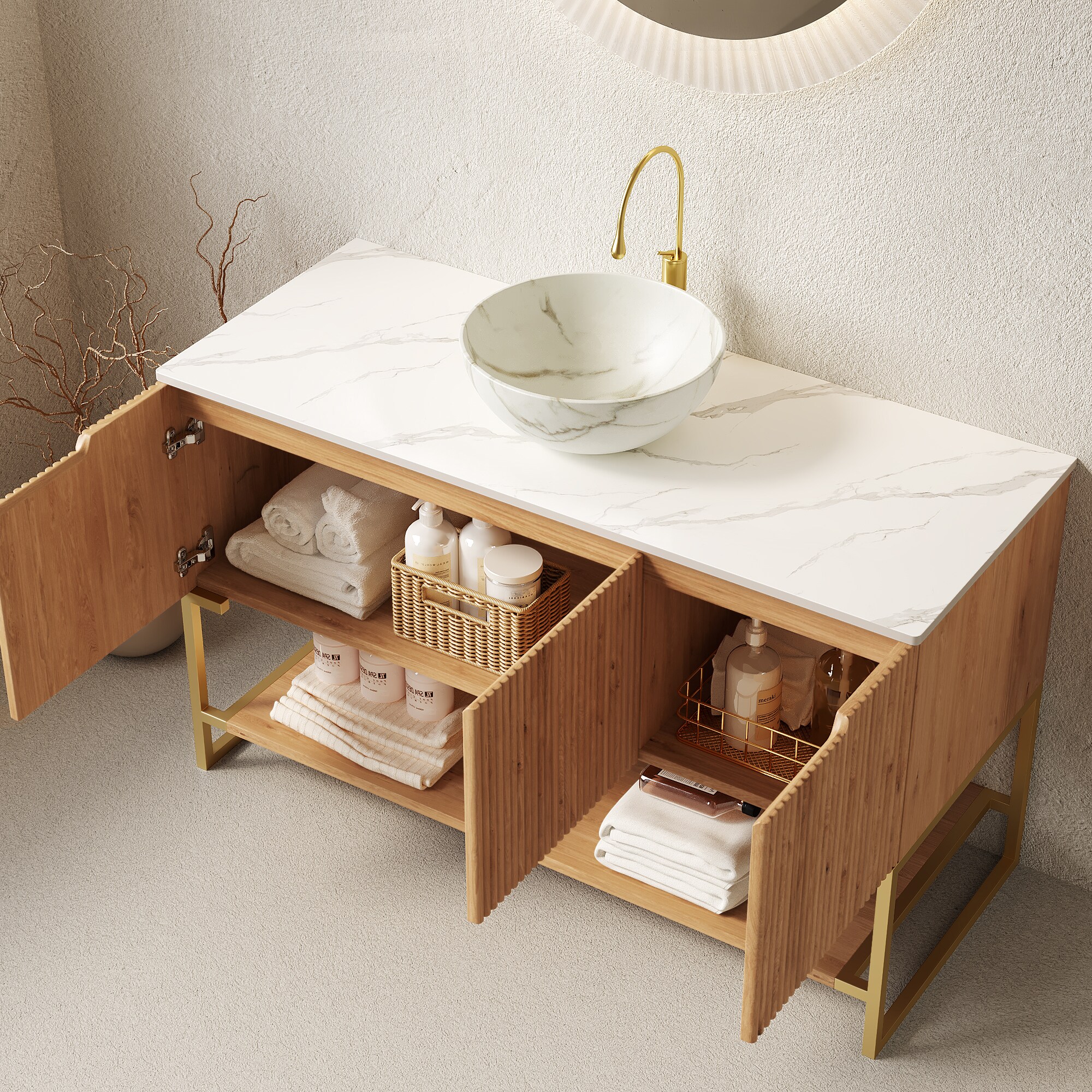 LUXEYARD TULIO 48in. Bathroom VanitySink Freestanding Storage Cabinet ...