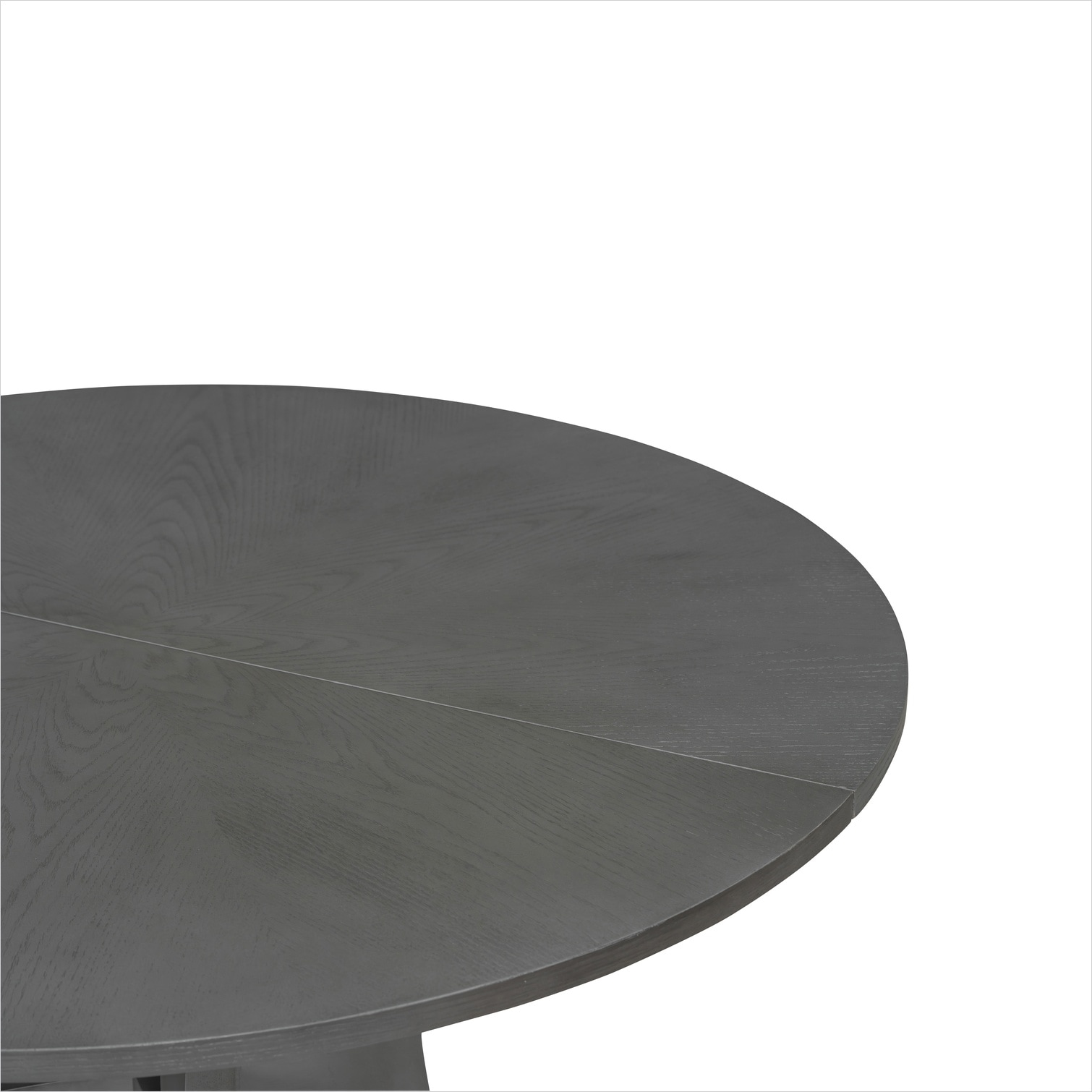 Watnature Round dining table for 4 pedestal base slate gray oak ...