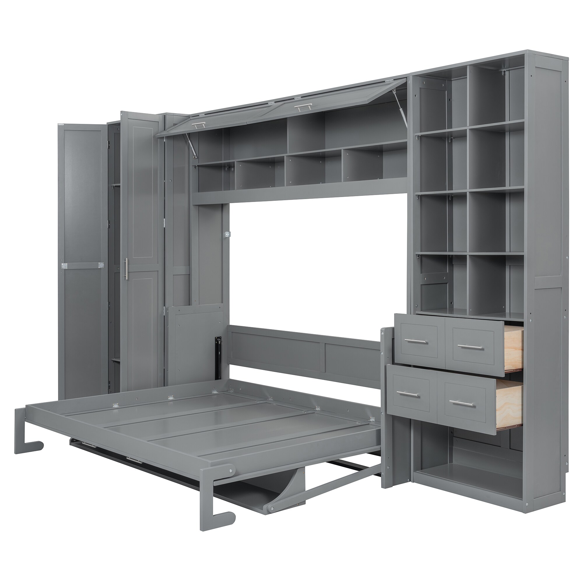 GDFStudio Camden Queen Murphy Bed with Side Flip in the Beds department ...