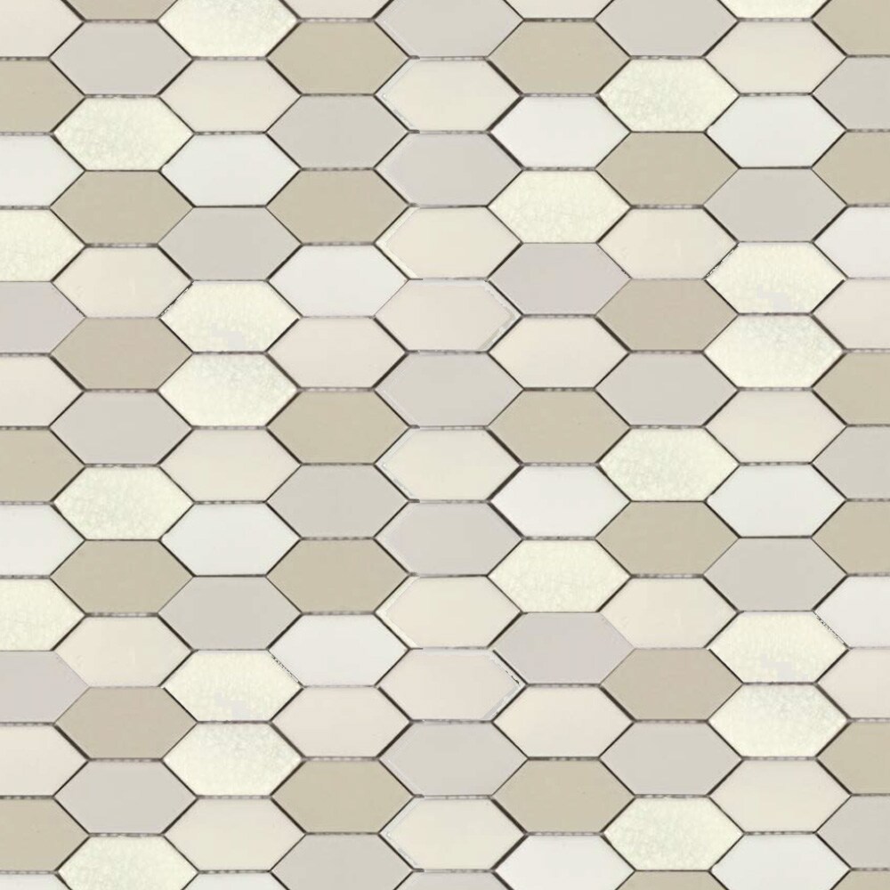 allen + roth Blended Pickets 12-in x 12-in Glazed Porcelain Honeycomb ...