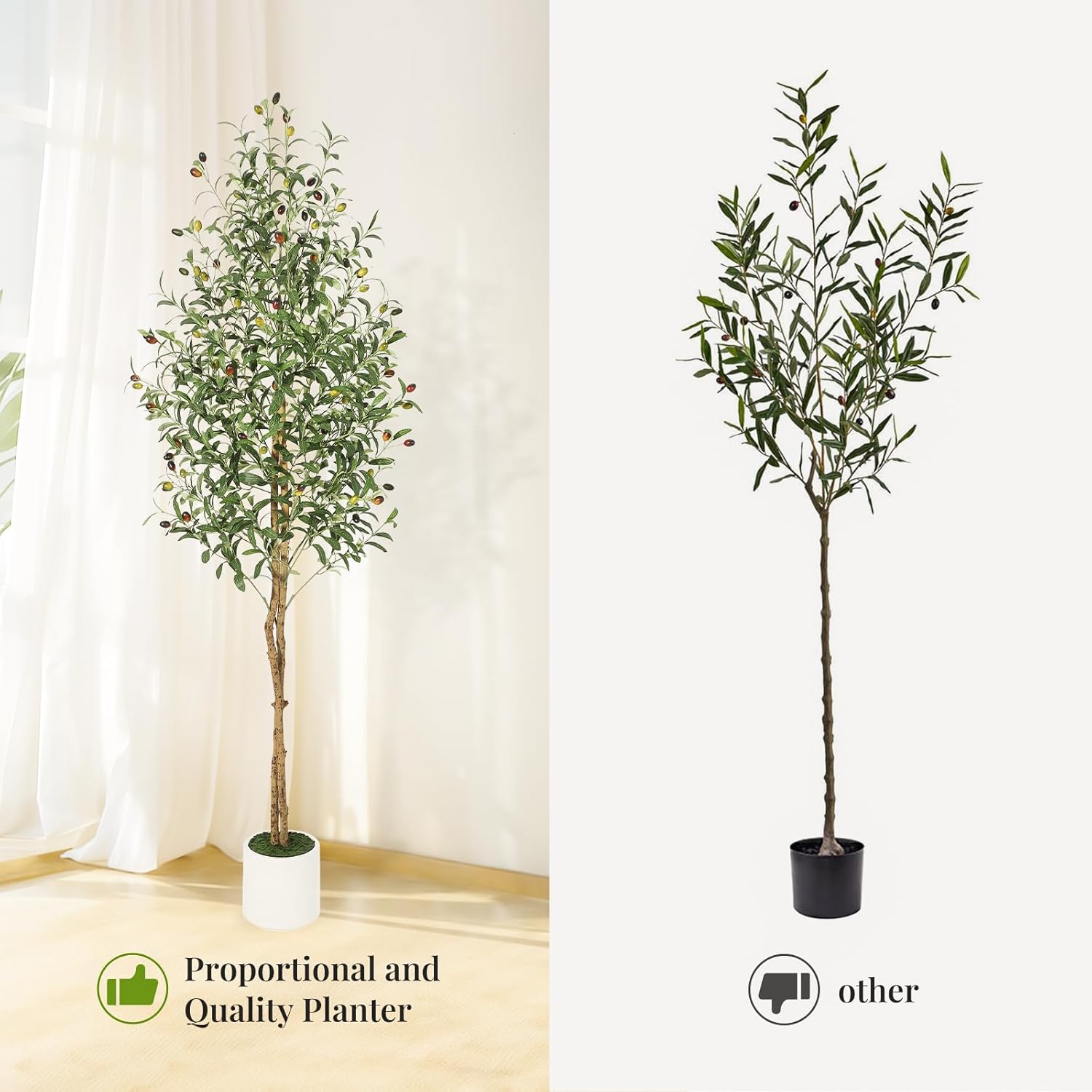 Garvee 6Ft Artificial Olive Tree with Fruits Indoor Artificial Tree ...