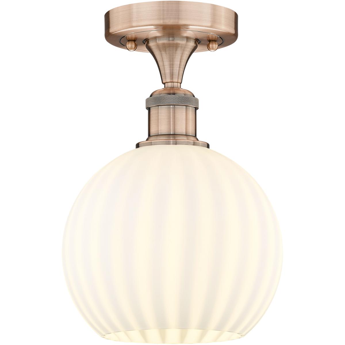 Innovations Lighting 616-1F-AC-G1217-8WV Edison White Venetian Semi ...
