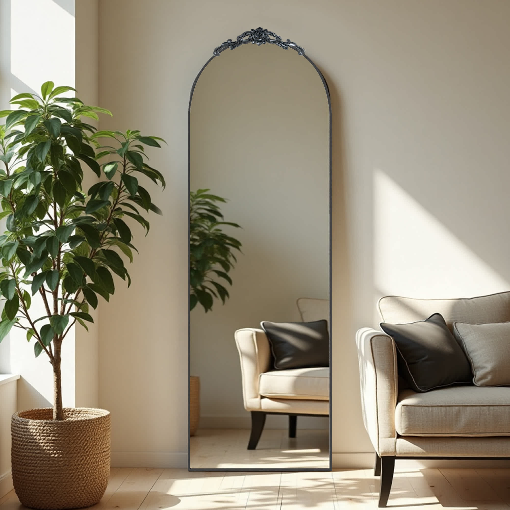 Misty Moon 64x21 inch Right-angled Arched Aluminum Alloy Black Full ...