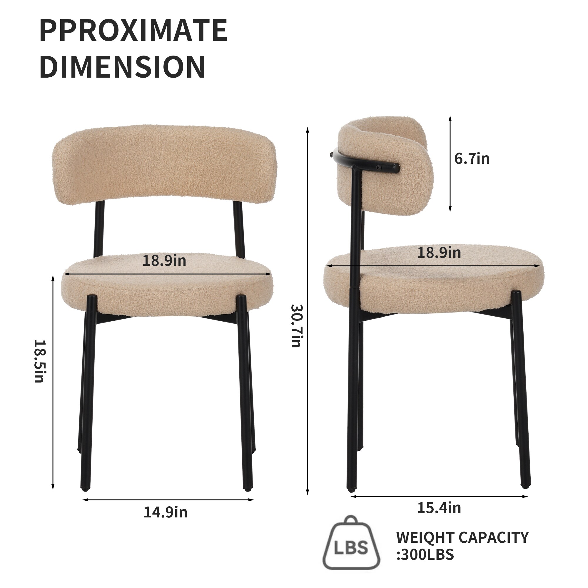 Wooakway 19 Inch Medieval Modern Dining Chairs Set of 4 Upholstered ...