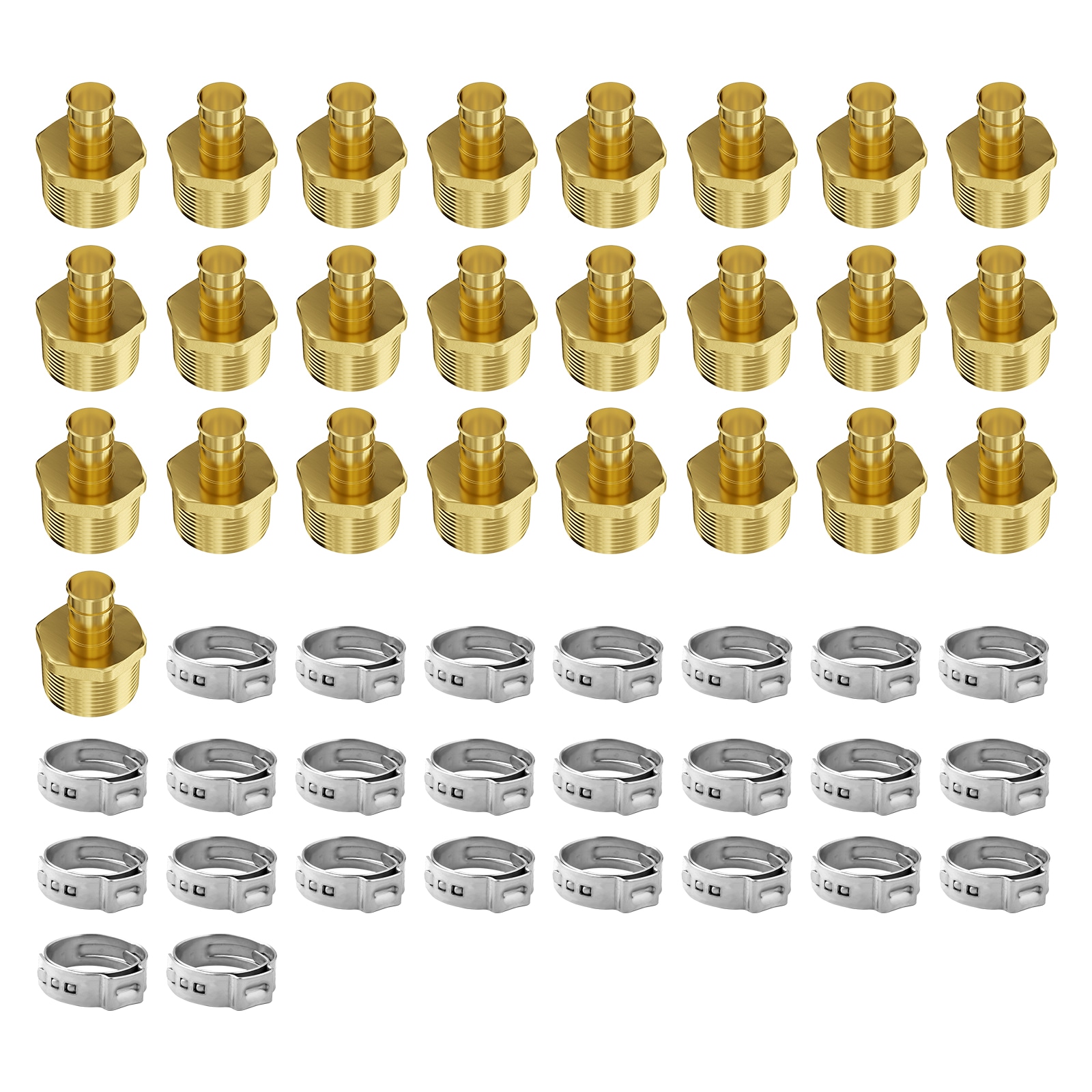 GIVIMO 25-Piece 1/2-in Brass Clamp NPT Pipe Fittings Heavy-Duty ...