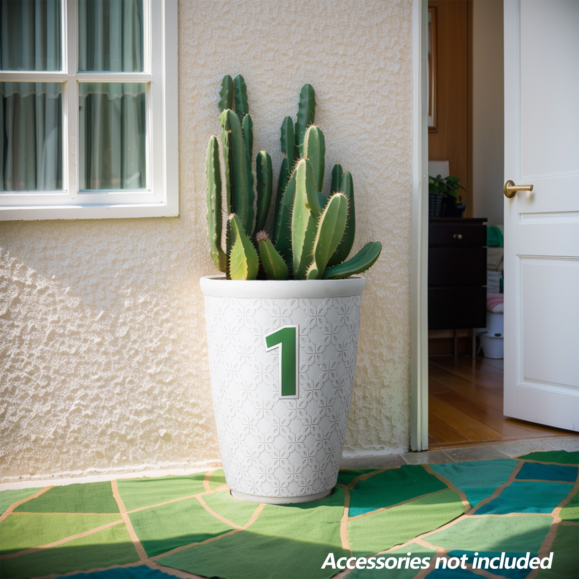 allen + roth 14.96-in W Large White Resin Contemporary/Modern Indoor ...