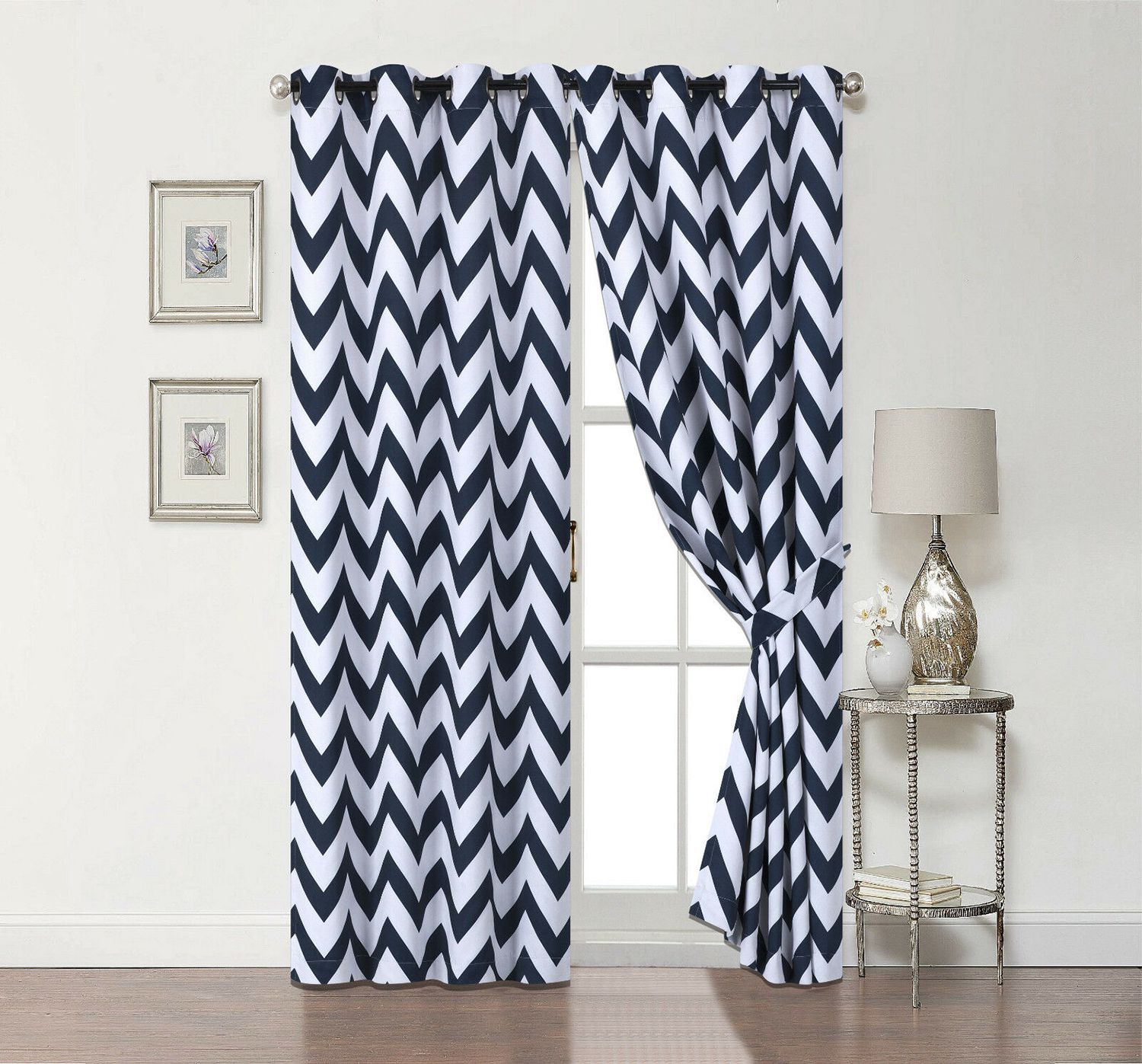 KATE AURORA 2 Pack Room Darkening Juvi Chevron Grommet Top Window ...