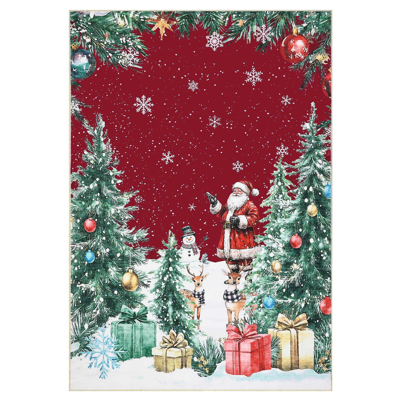 Qeetex 8 x 10 ft Red Christmas Living Room Dining Room Nursery Bedroom ...