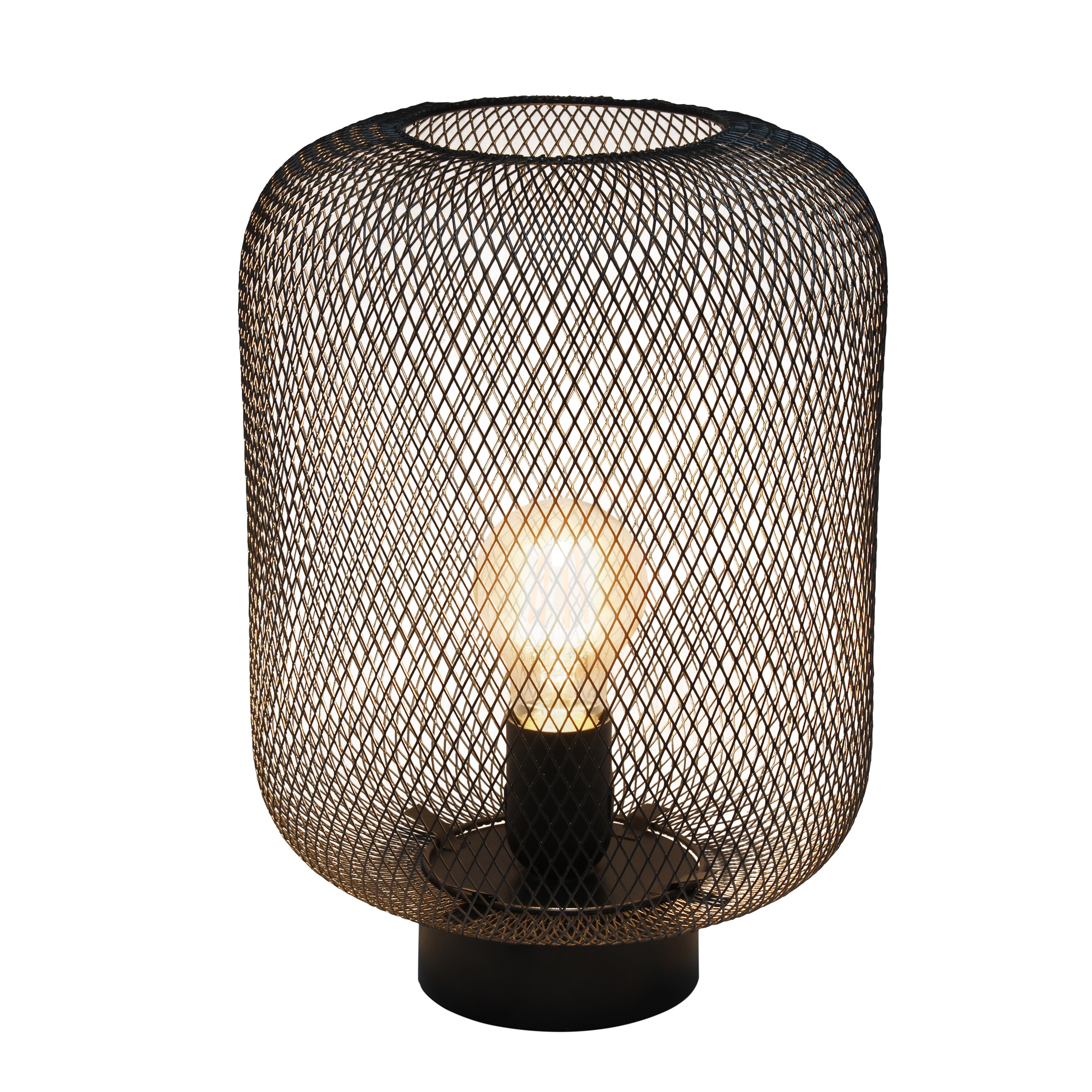 Simple Designs 11.8-inch Compact and Vintage Mesh Uplight Table Lamp ...