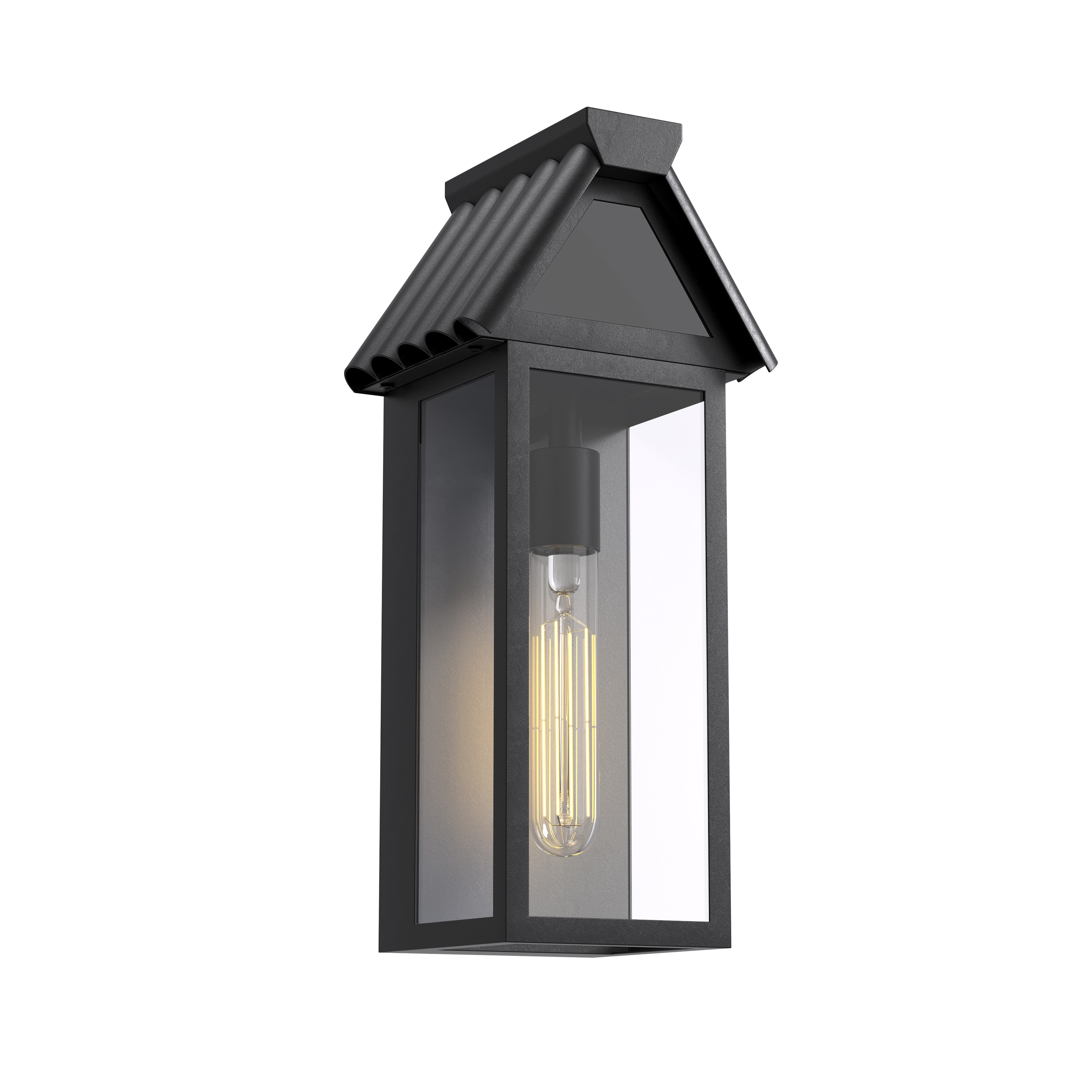 1-Light 12.36-in H Matte Black Outdoor Wall Light 7044-1BK at Lowes.com