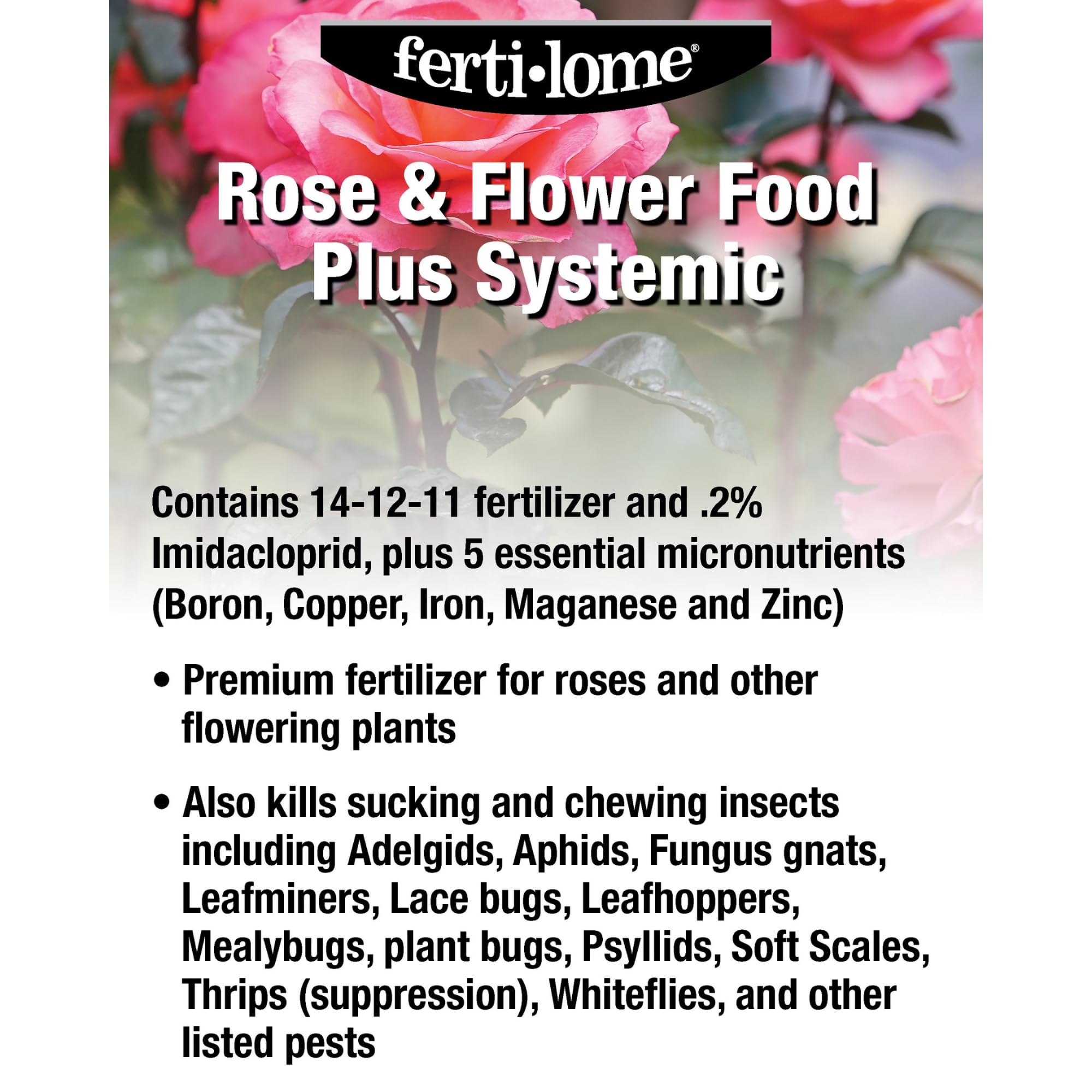 Fertilome (13847) Rose and Flower Food Plus Systemic 14-12-11 (10 lbs ...