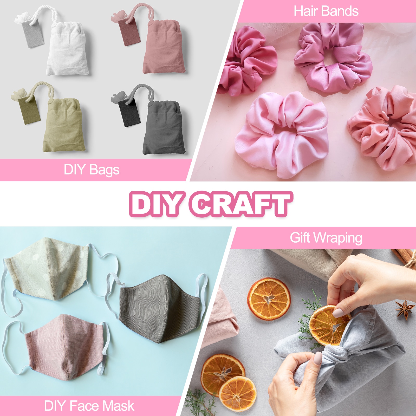 PATIKIL Cotton Fabric Bundles 14pcs 4 x 4 Inch Fat Quarter Solid Color ...