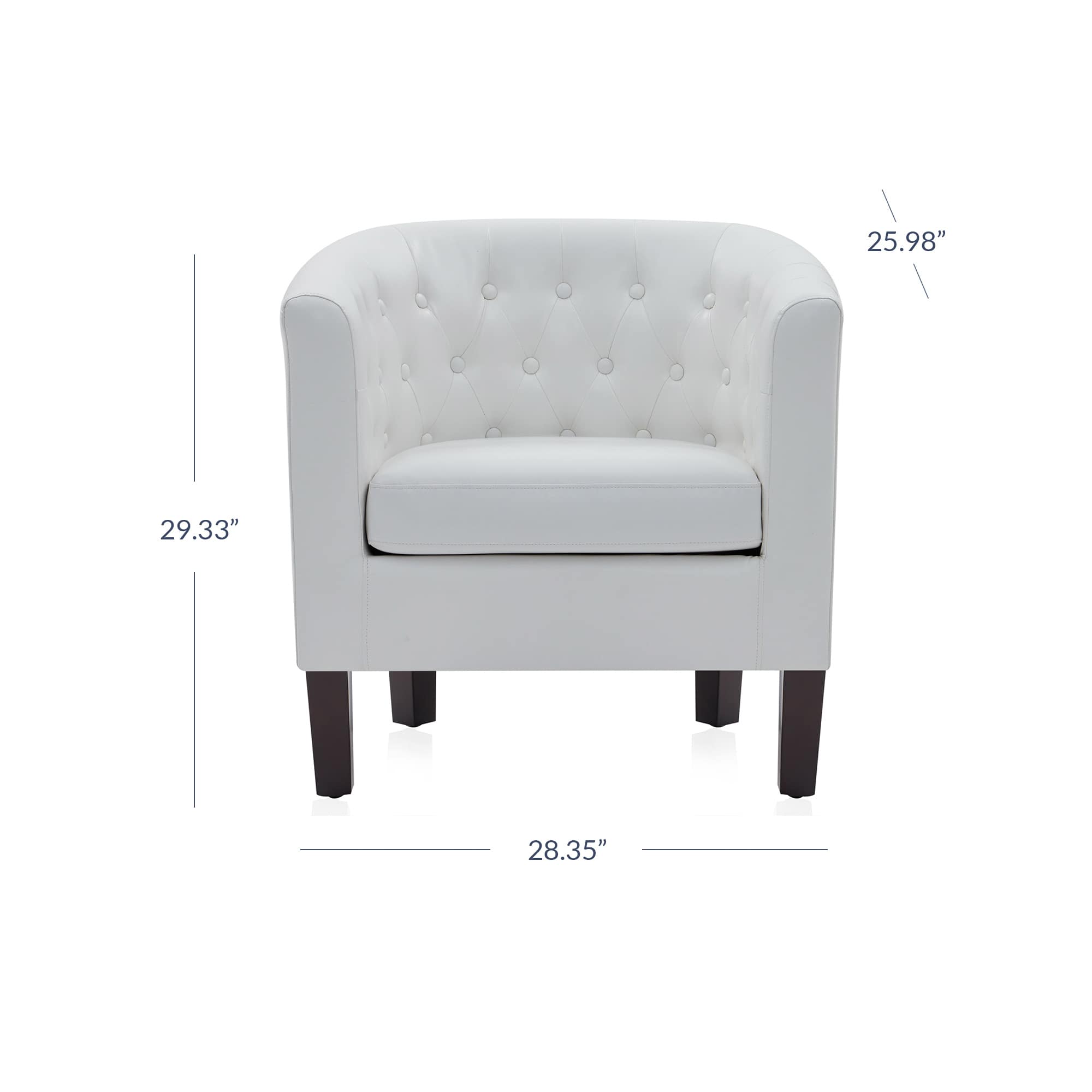 Belleze Accent Chairs Elegant Arm Chair Upholstered Tufted Barrel Chair ...
